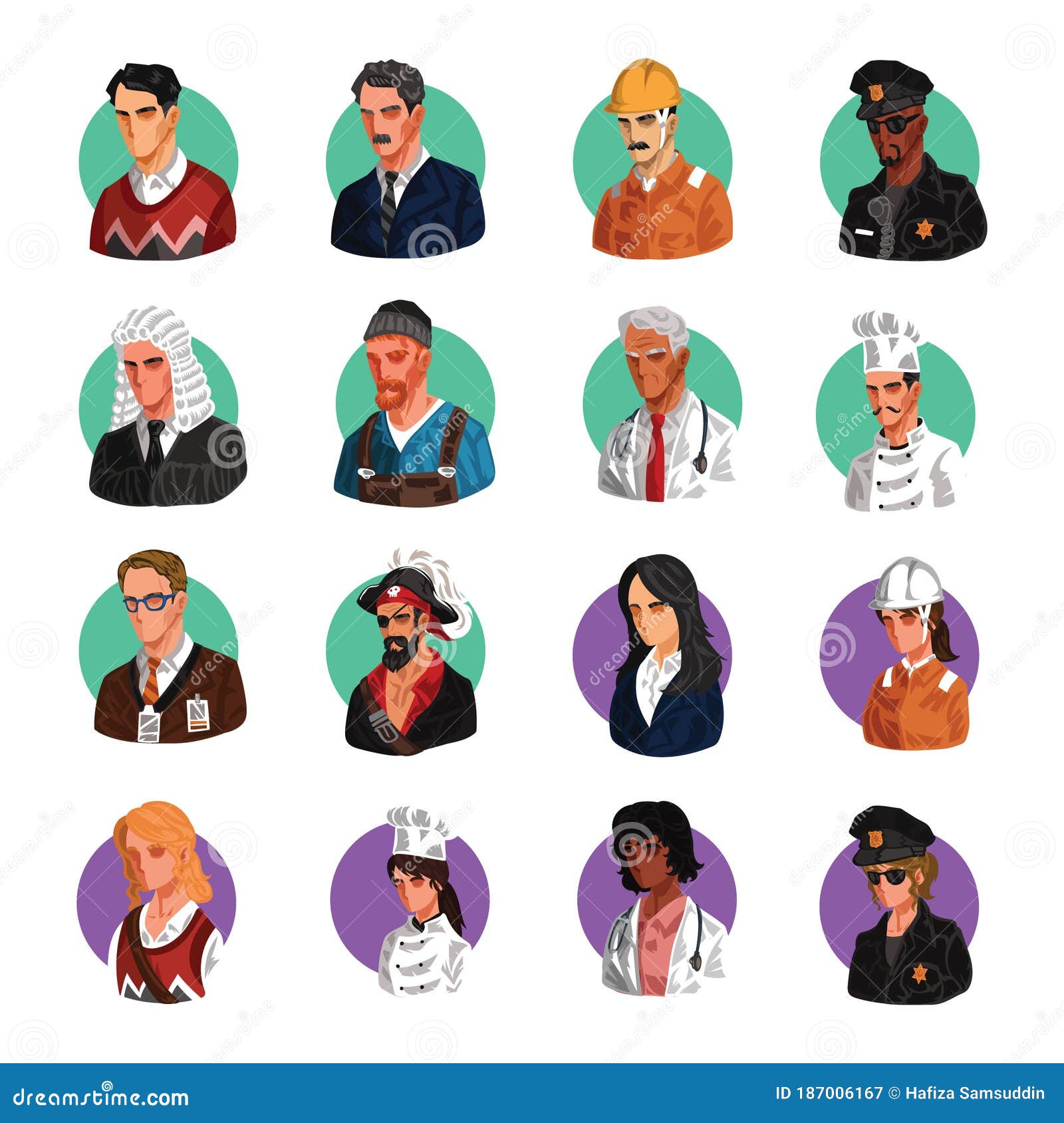 Collection of People and Occupation. Vector Illustration Decorative ...