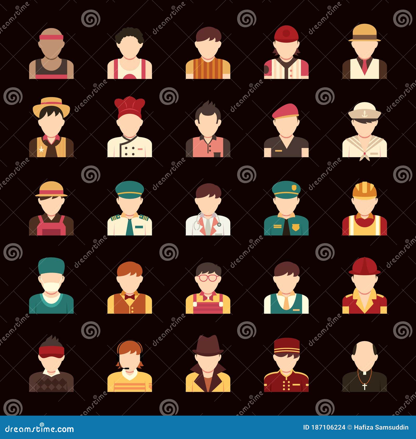 Collection of People and Occupation. Vector Illustration Decorative ...