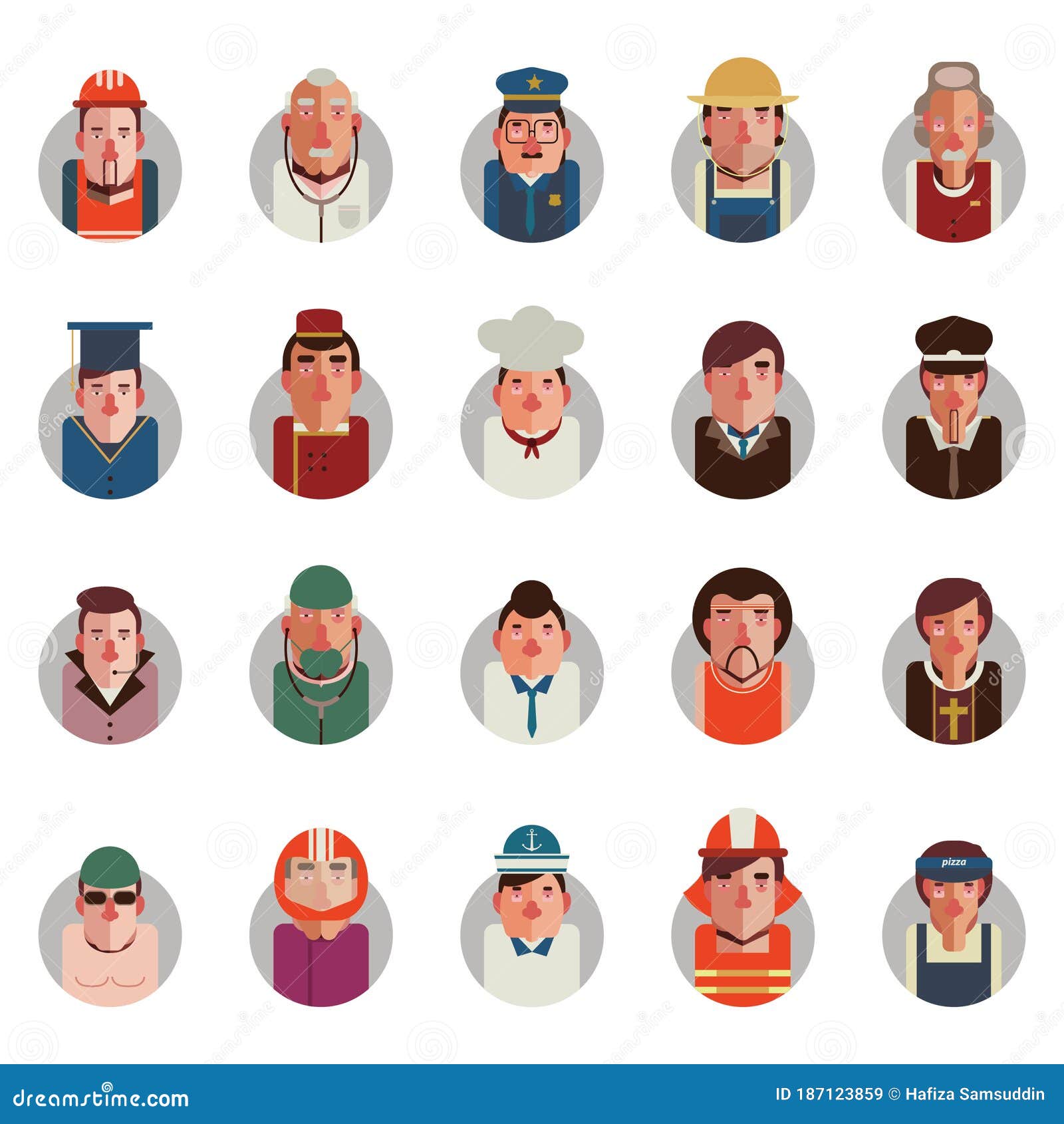 Collection of People and Occupation. Vector Illustration Decorative ...
