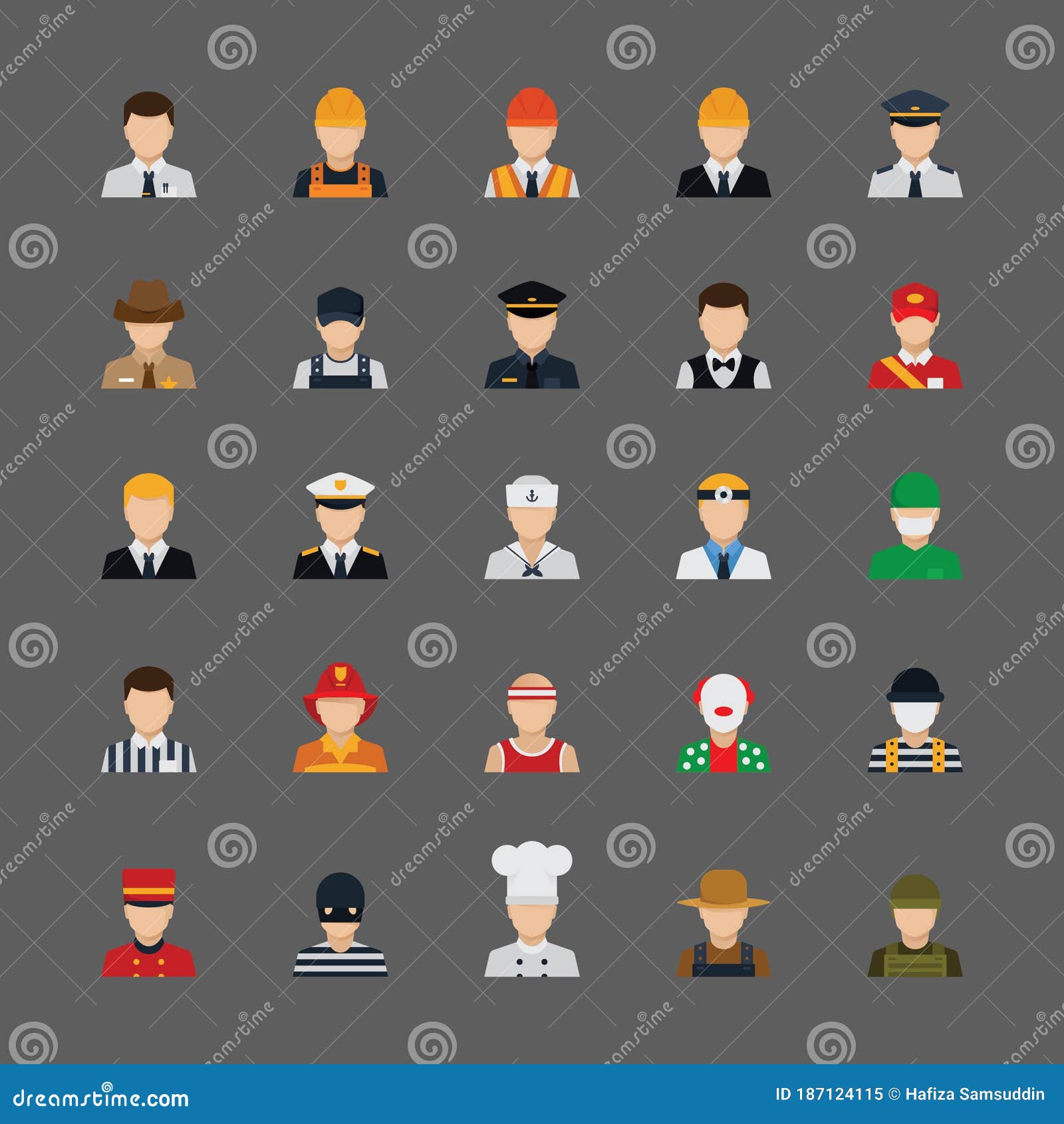Collection of People and Occupation. Vector Illustration Decorative ...
