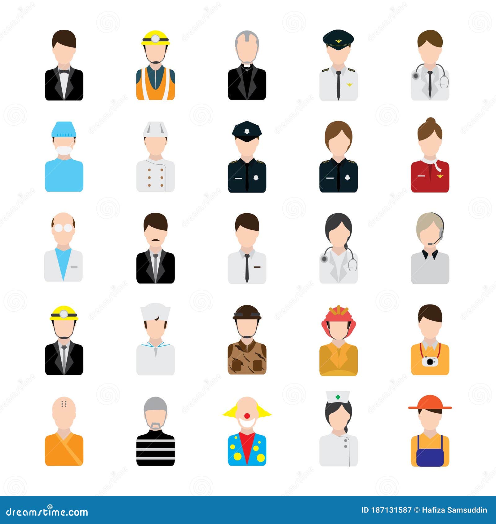 Collection of People and Occupation. Vector Illustration Decorative ...