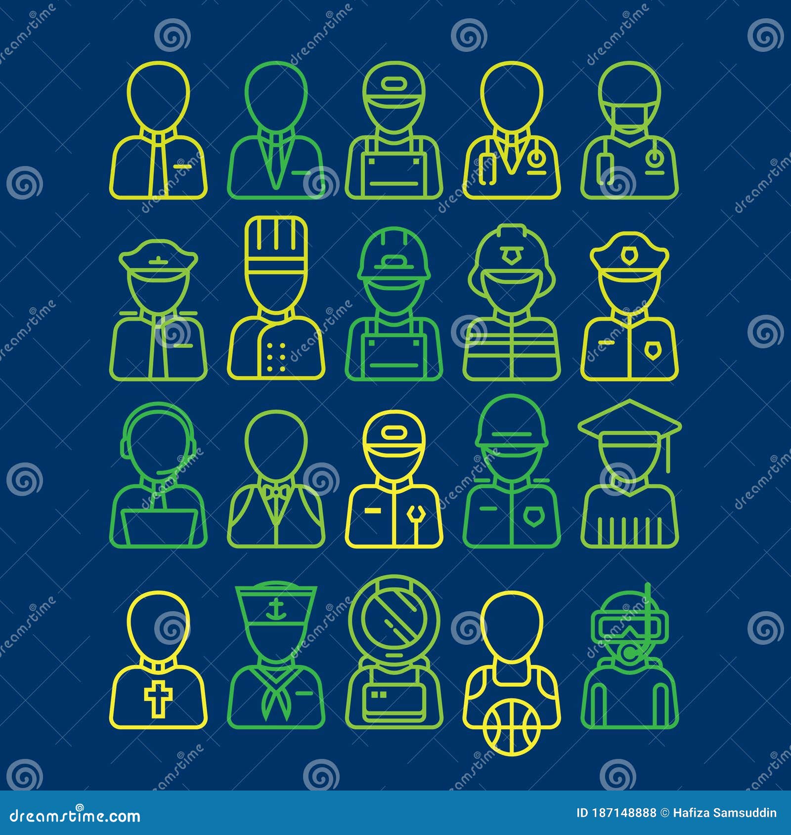 Collection of People and Occupation. Vector Illustration Decorative ...