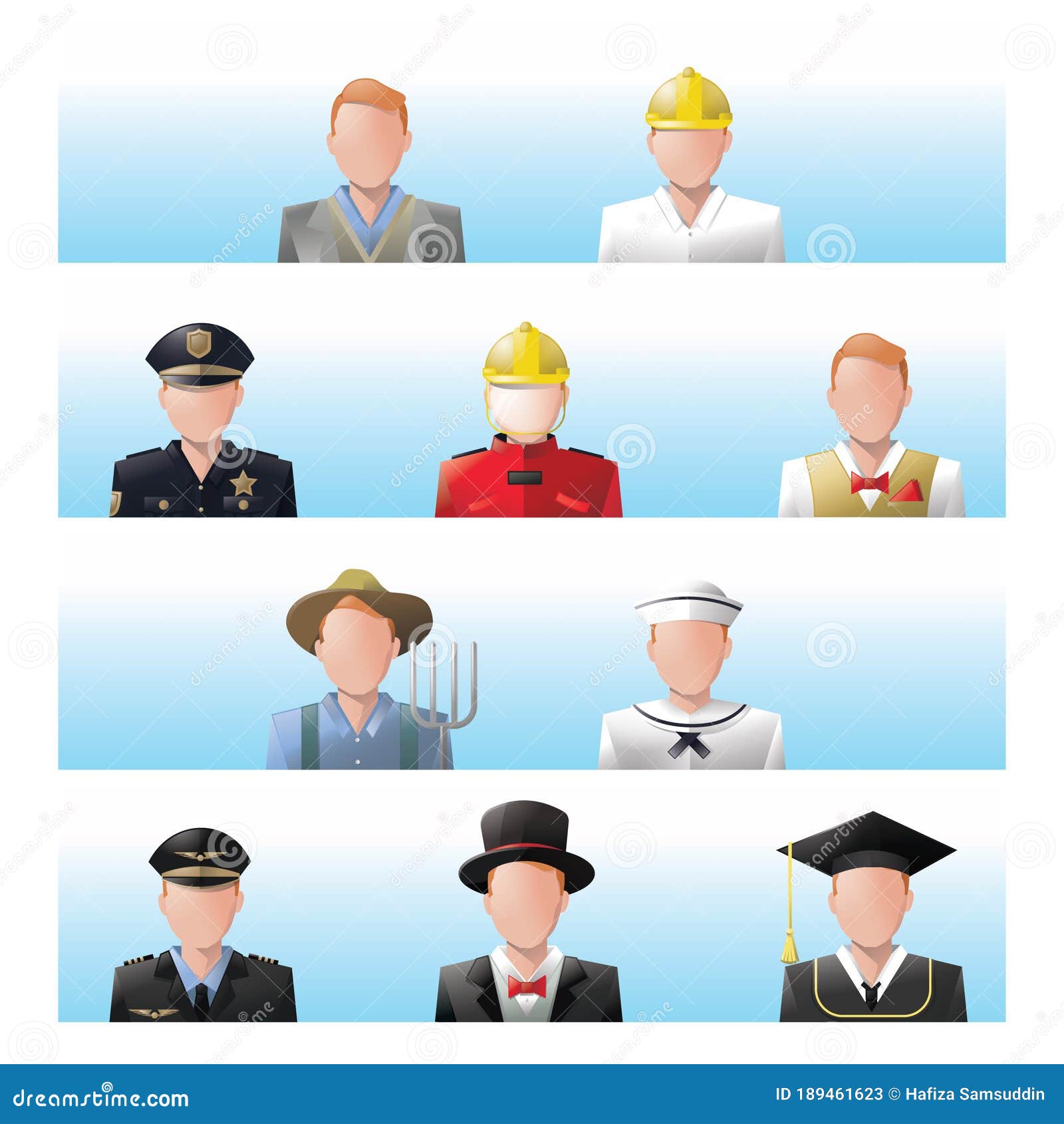 Collection of People and Occupation. Vector Illustration Decorative ...