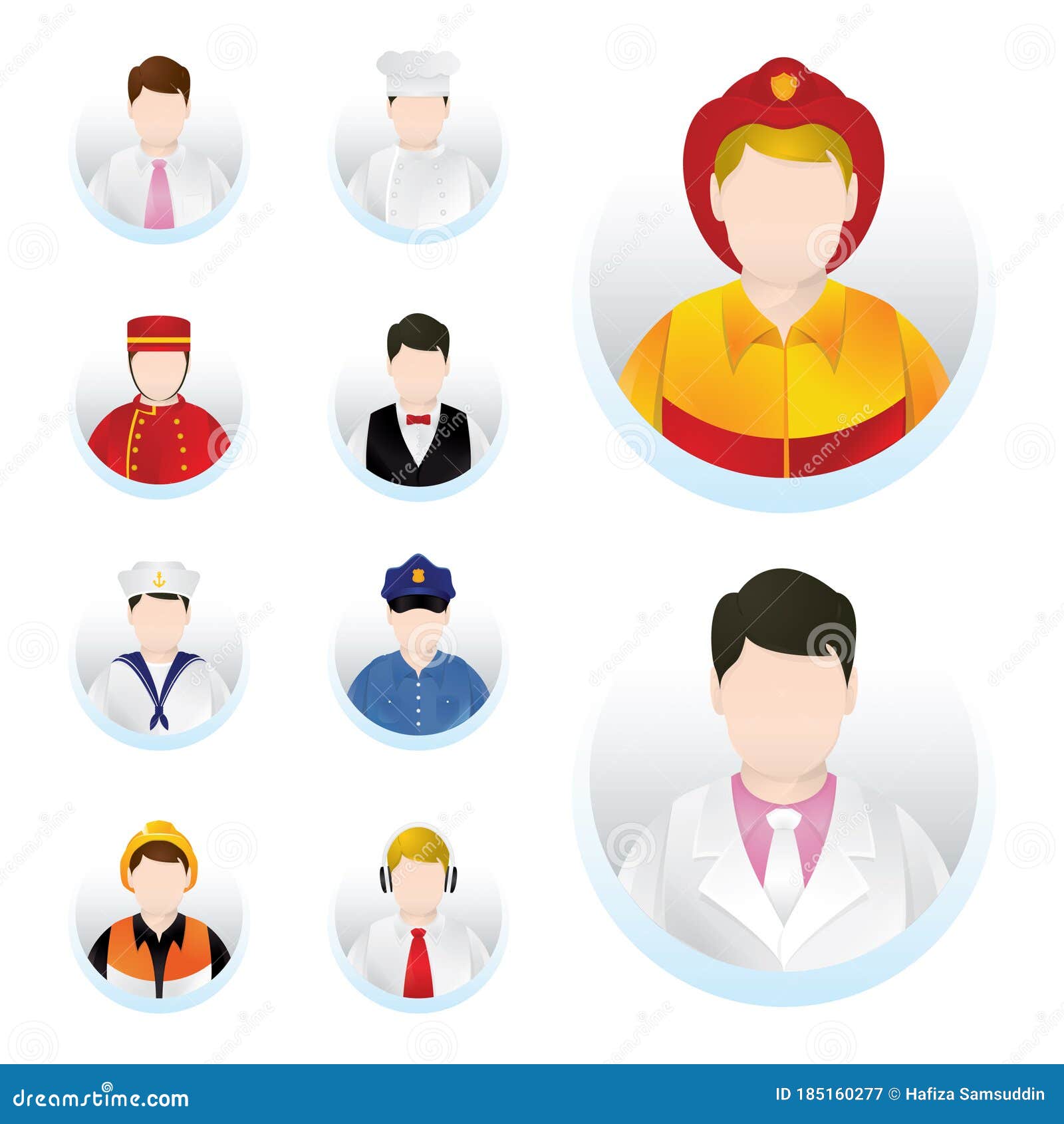 Collection of People and Occupations. Vector Illustration Decorative ...