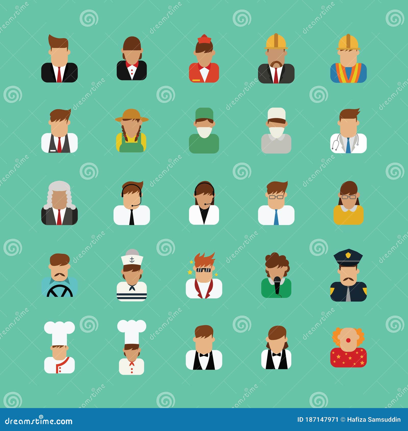 Collection of People and Occupations. Vector Illustration Decorative ...