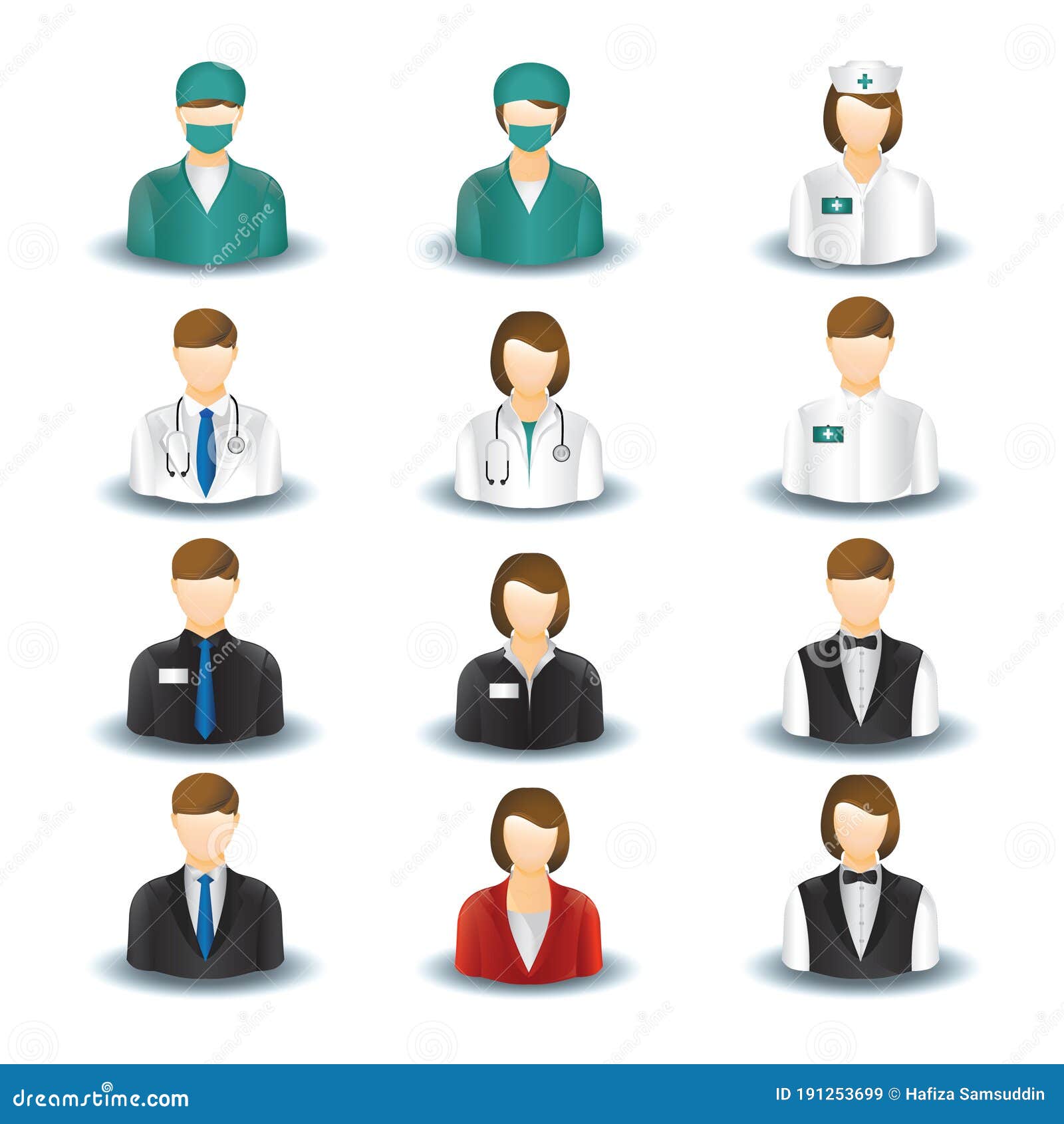 Collection of People and Occupations. Vector Illustration Decorative ...