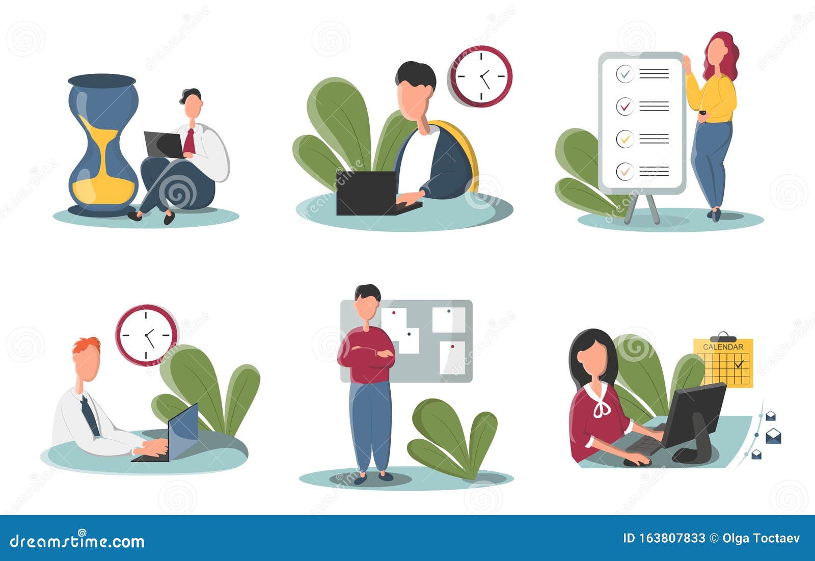 Successfully Organizing Appointments And Tasks Vector Illustration ... Successfully Organizing Appointments And Tasks Vector Illustration ...