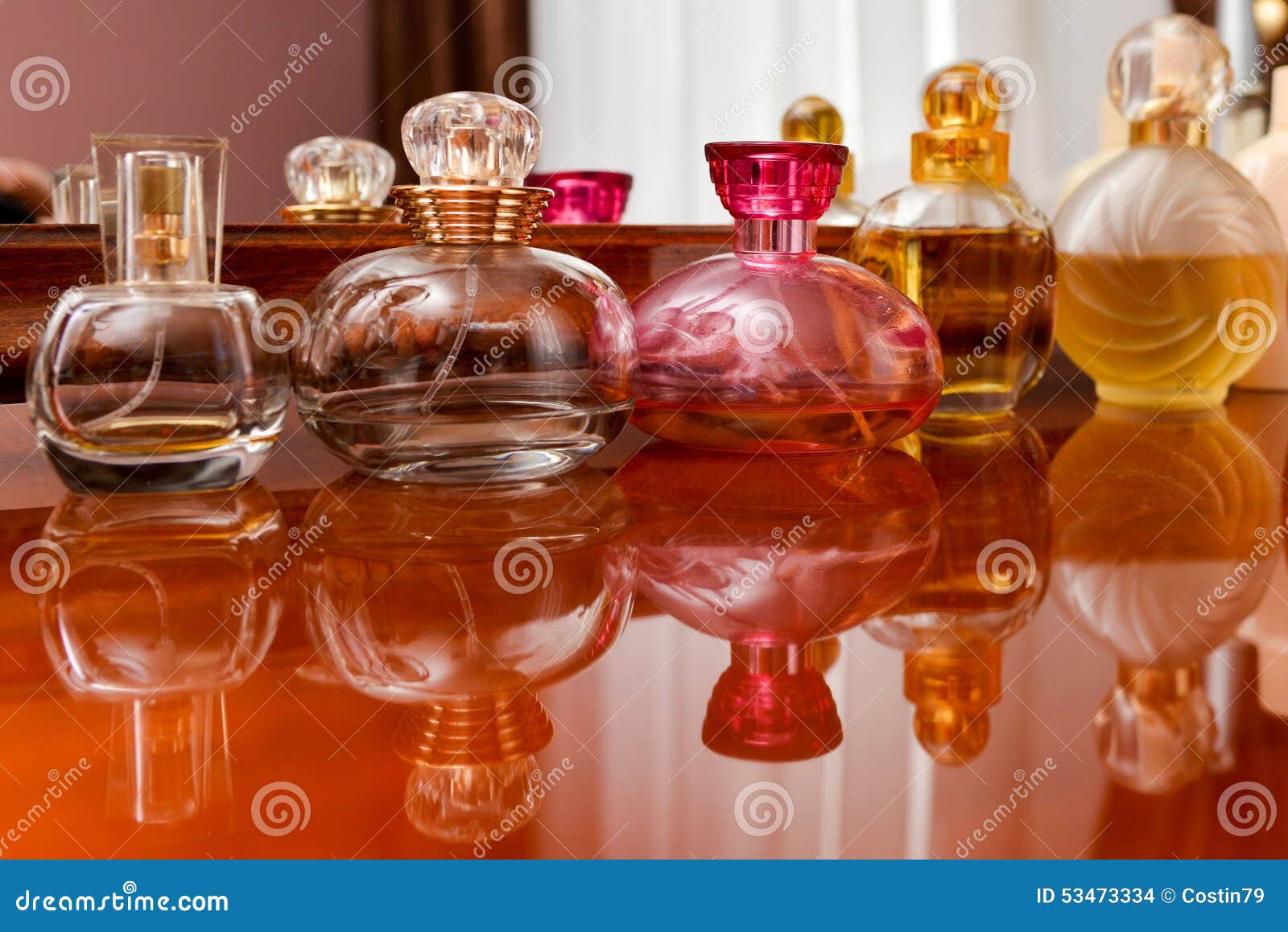 Collection of Perfume Bottles Stock Photo - Image of background, beauty ...