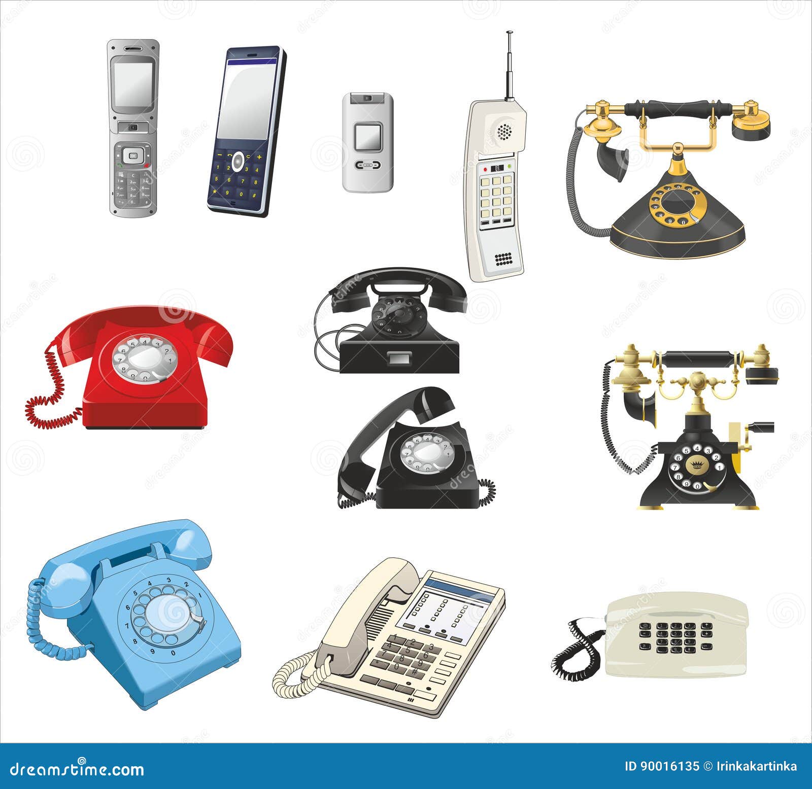 Collection of Phones, Communication Stock Vector - Illustration of ...