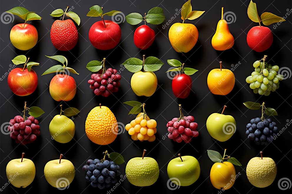 Collection Photo Featuring an Array of Different Tree Fruit Types Stock ...