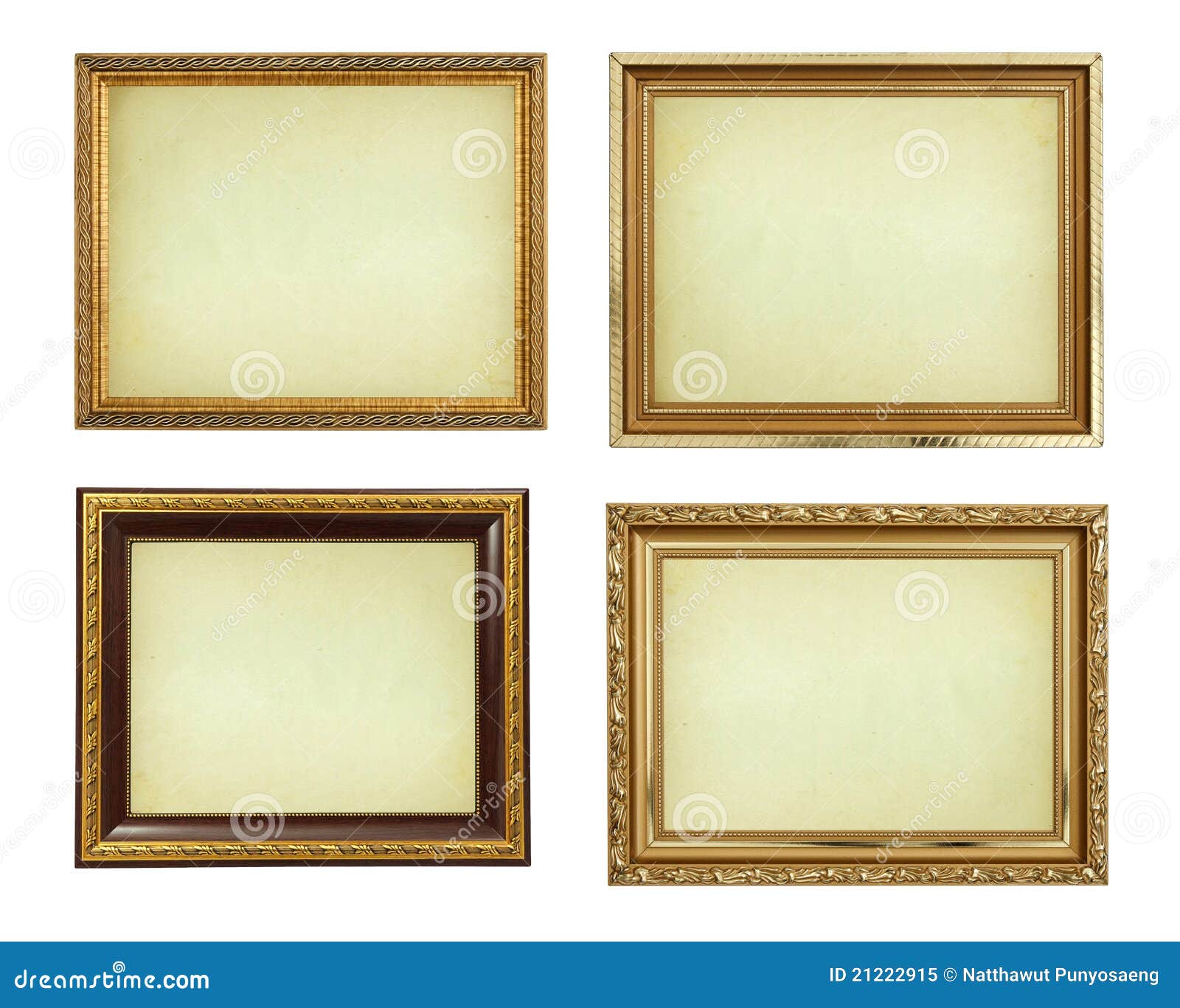 Collection Picture Gold Frames Stock Image - Image of decorative ...
