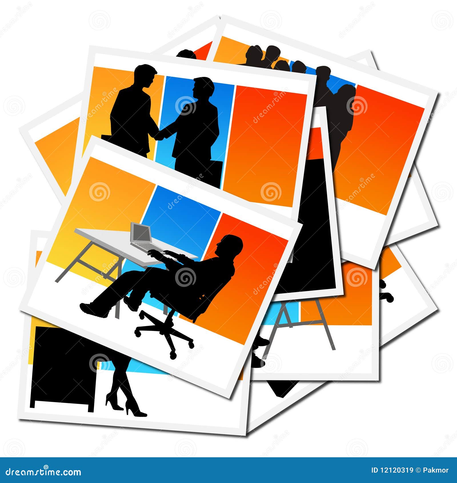 Collection of Pictures with Workers Stock Illustration - Illustration ...