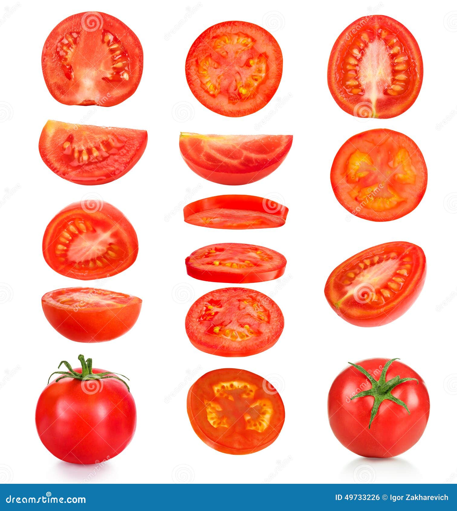 Collection of Pieces of Tomatoes Stock Photo - Image of background ...
