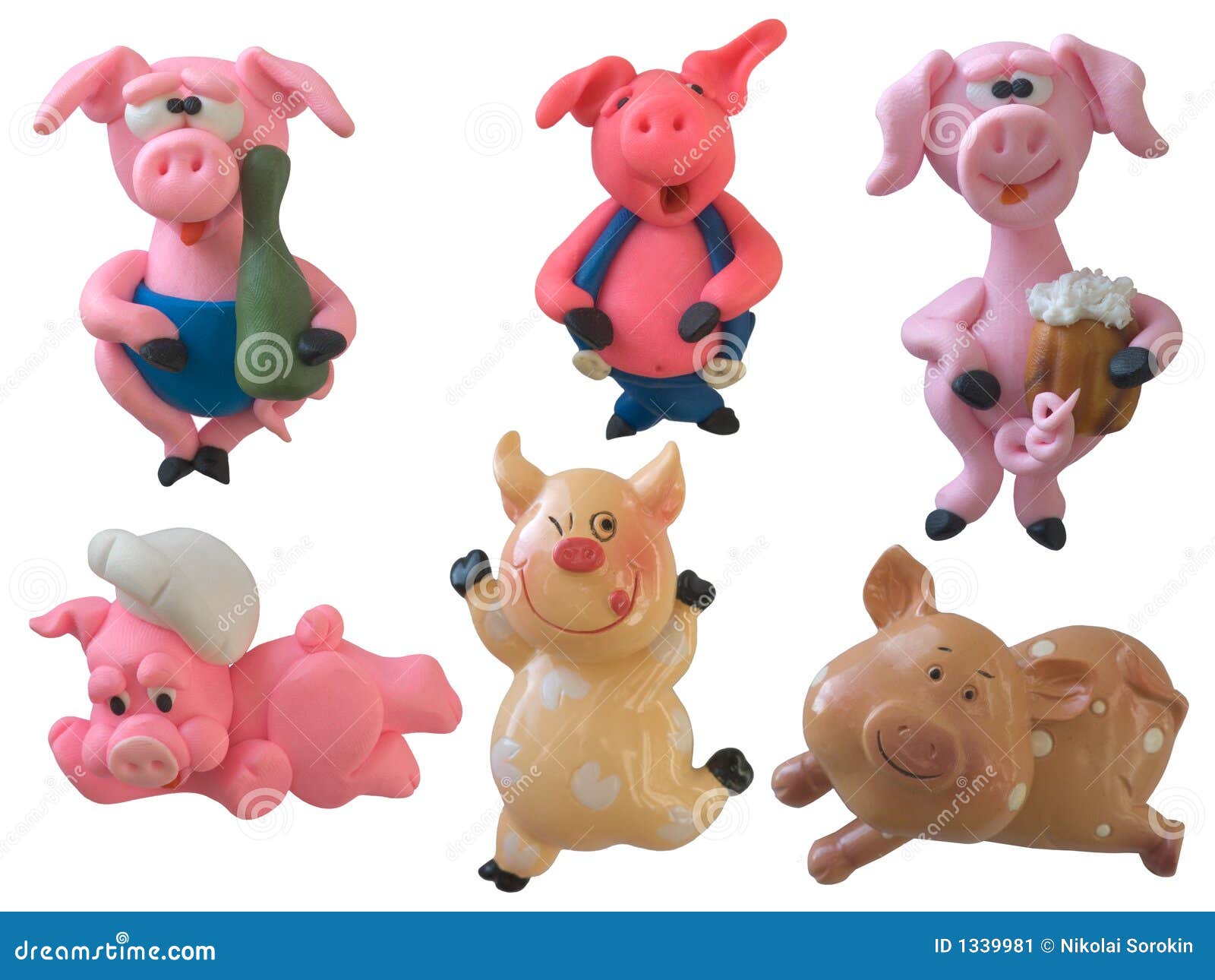 Collection of pigs stock image. Image of animals, series - 1339981