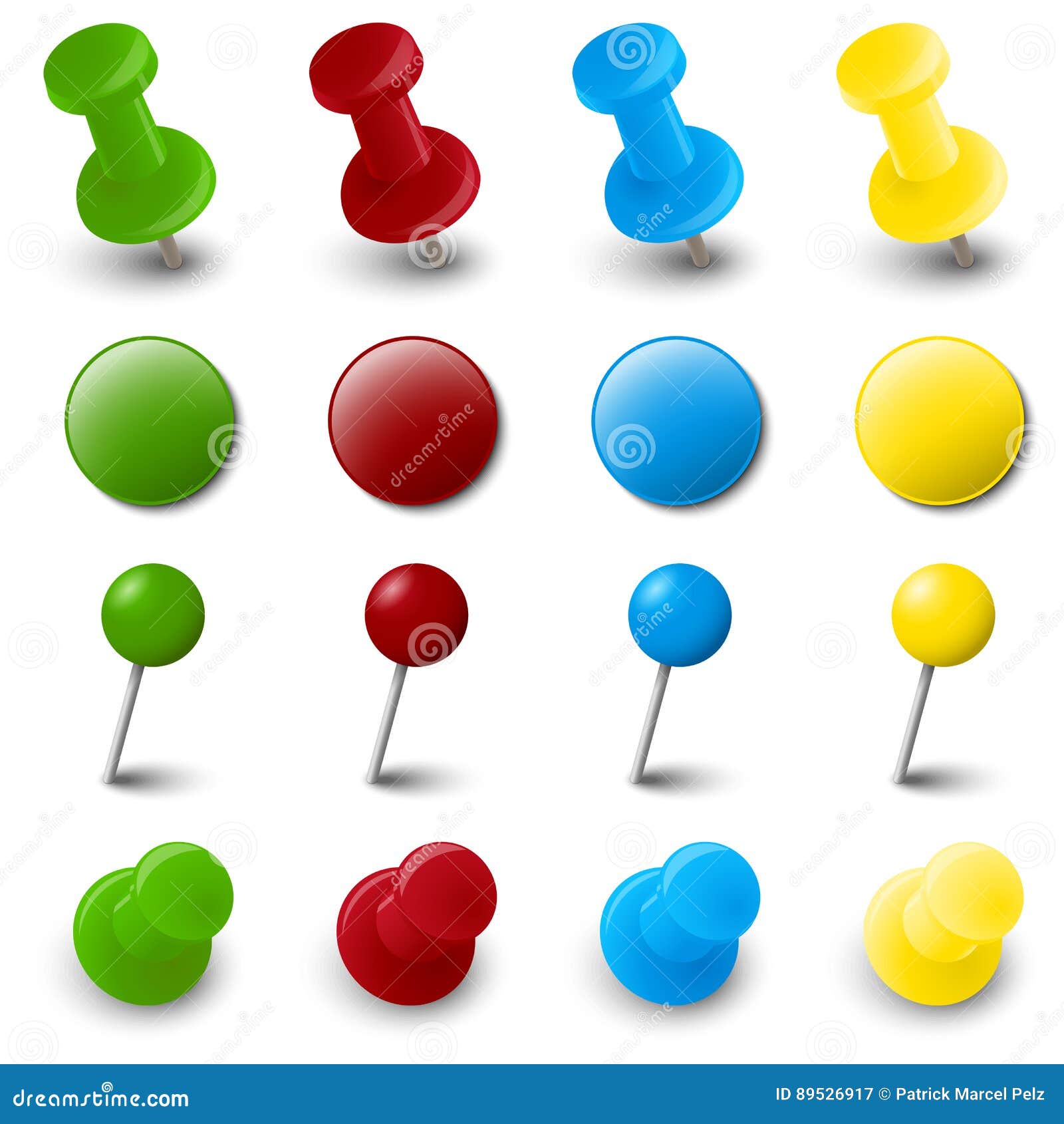 Collection of Pin Needle Office Supplies Stock Vector - Illustration of ...