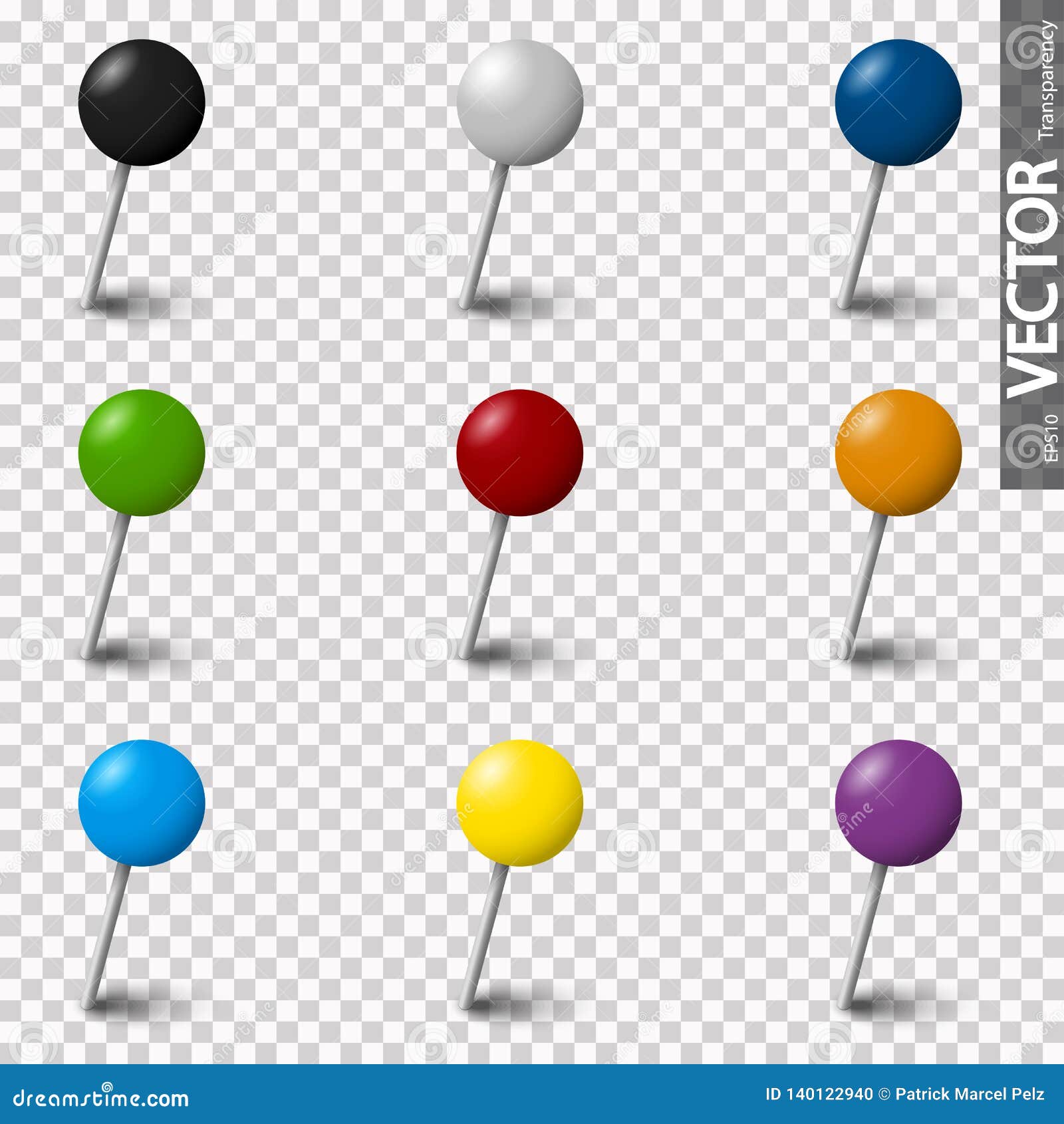 Collection pin needles stock vector. Illustration of tack - 140122940