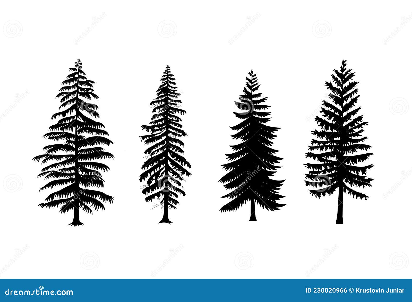 Collection of Pine Trees Vector Stock Vector - Illustration of pine ...