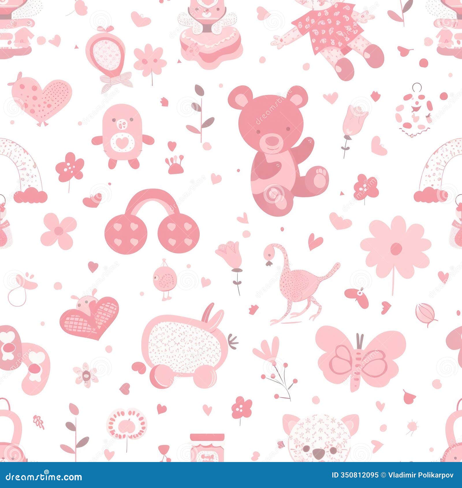 A Collection of Pink and White Items on a Plain White Background ...