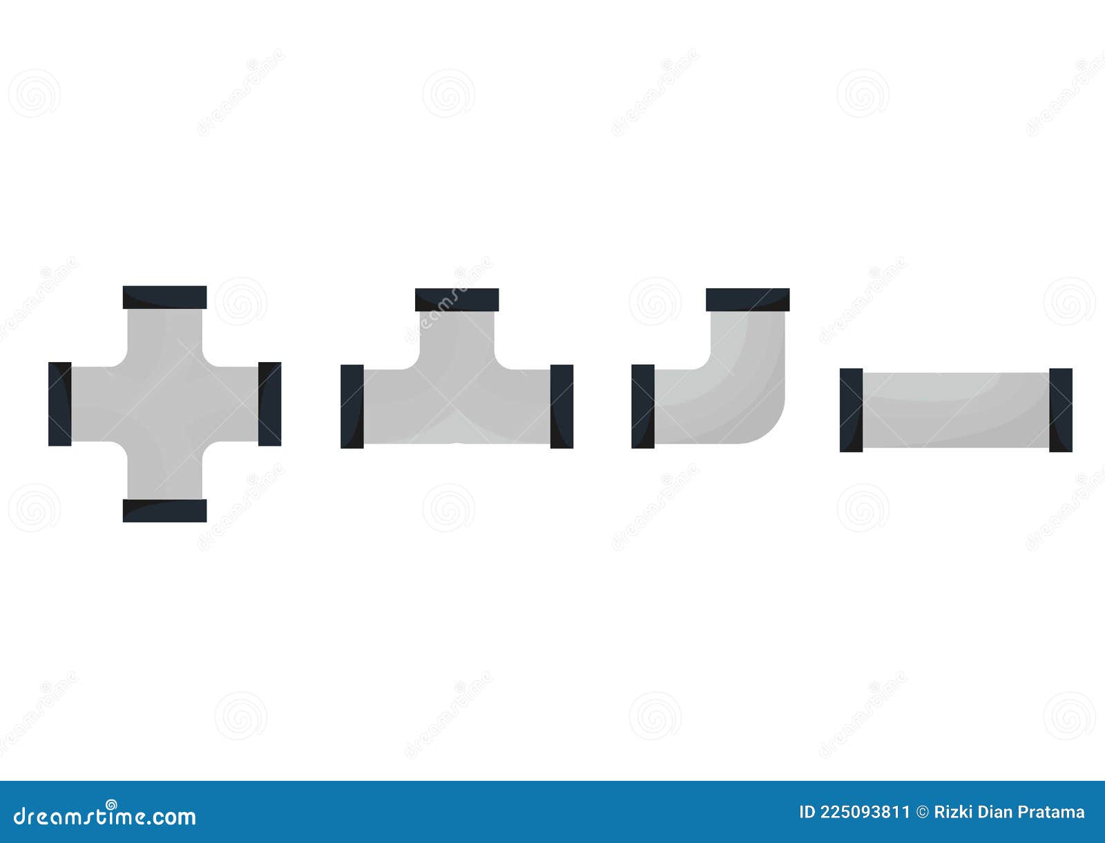 Collection of Pipe Illustrations with Various Types of Pipes Stock ...