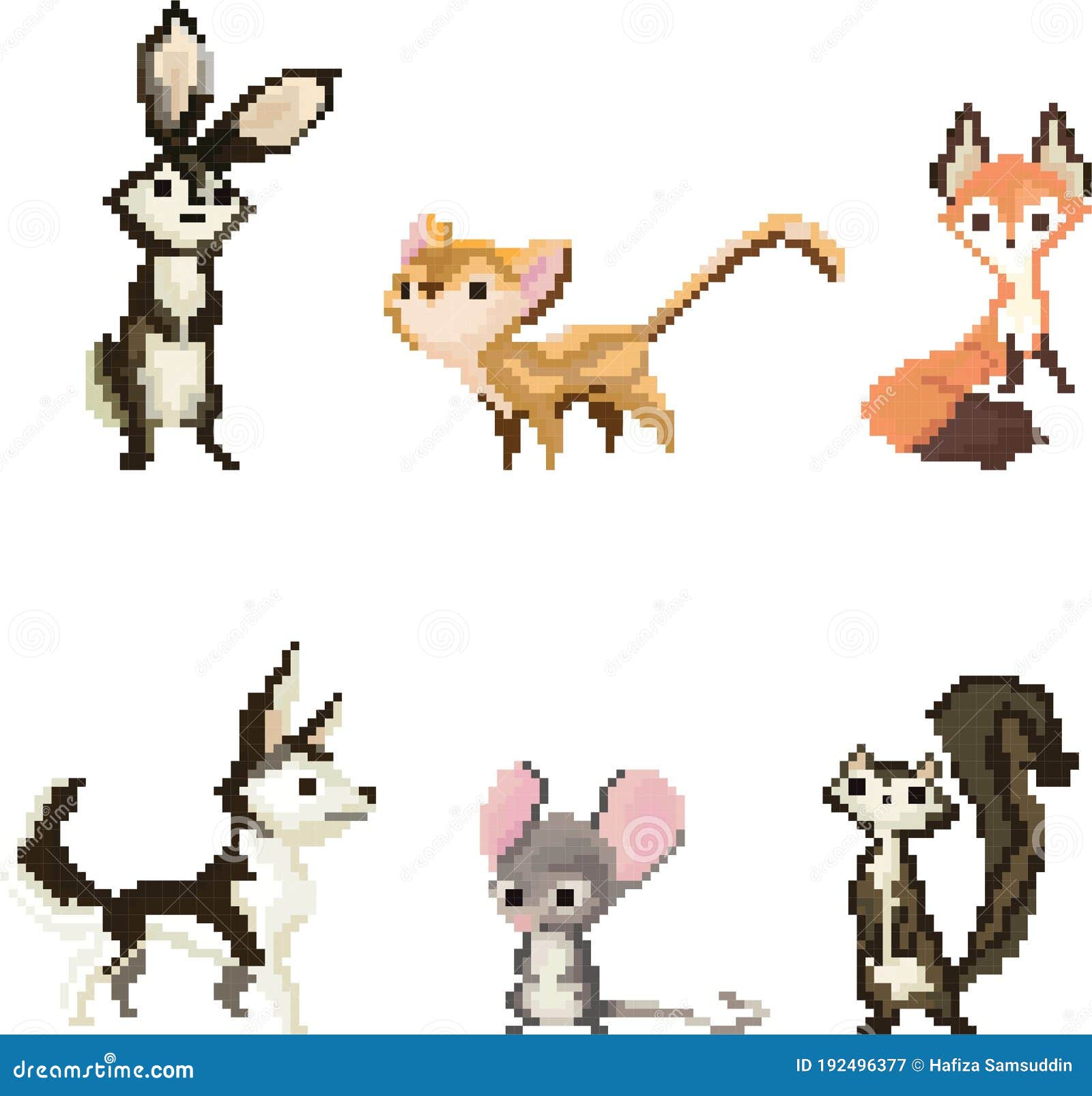 Collection of Pixel Animals. Vector Illustration Decorative Design ...