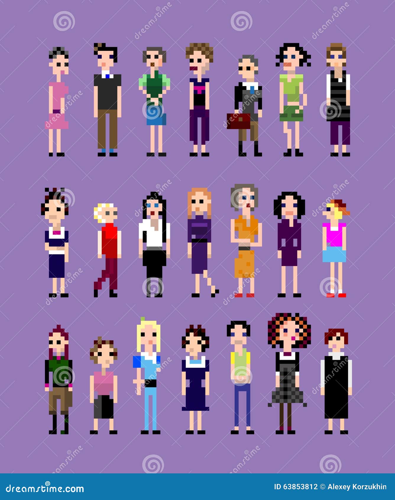 Pixel Art Girls Relaxing In Chairs Royalty-Free Stock Photo ...