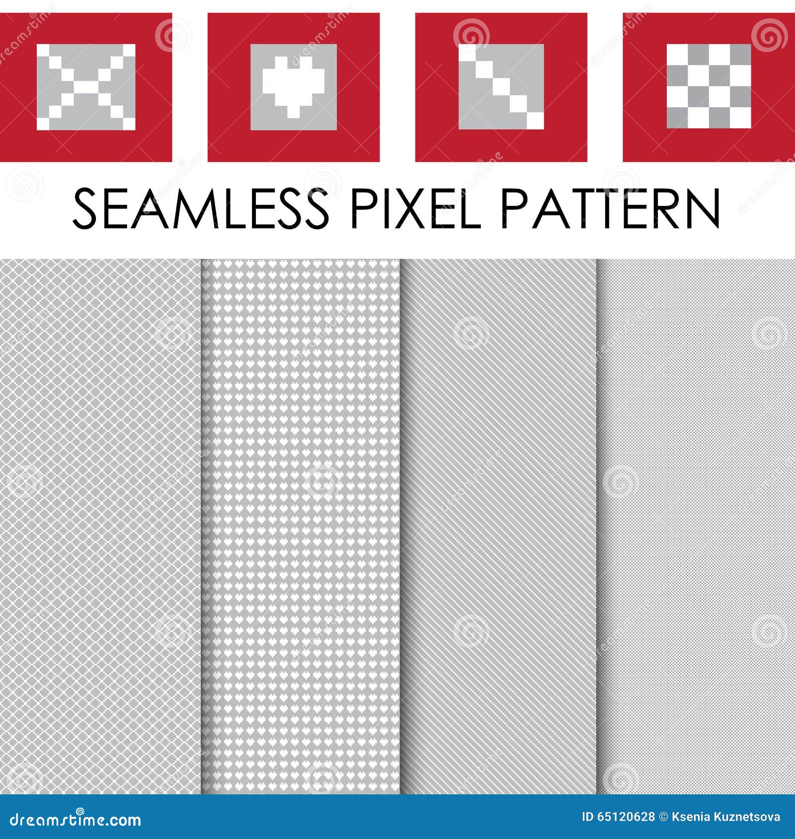 Collection of Pixel Seamless Patterns. Vector Stock Vector ...