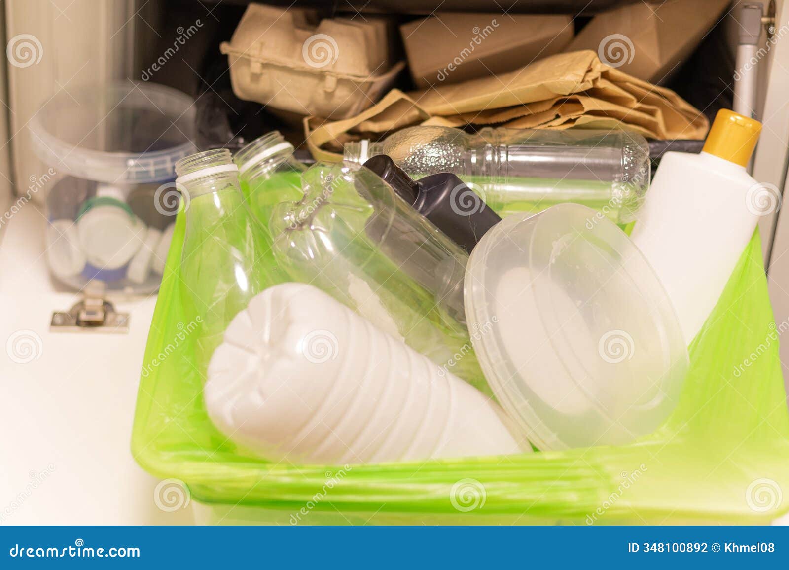 Collection of Plastic for Recycling at Home. Collection of Secondary ...