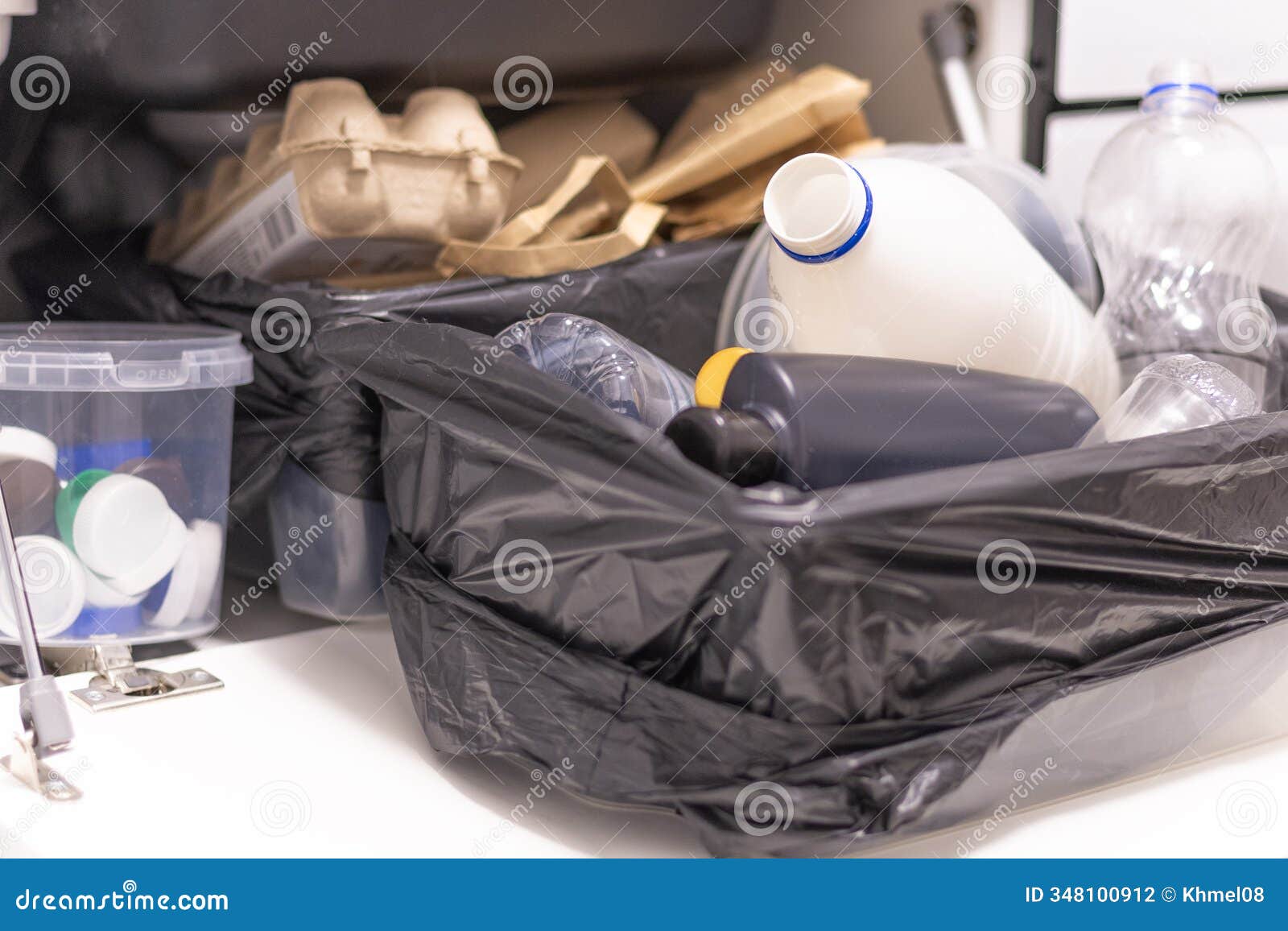 Collection of Plastic for Recycling at Home. Collection of Secondary ...