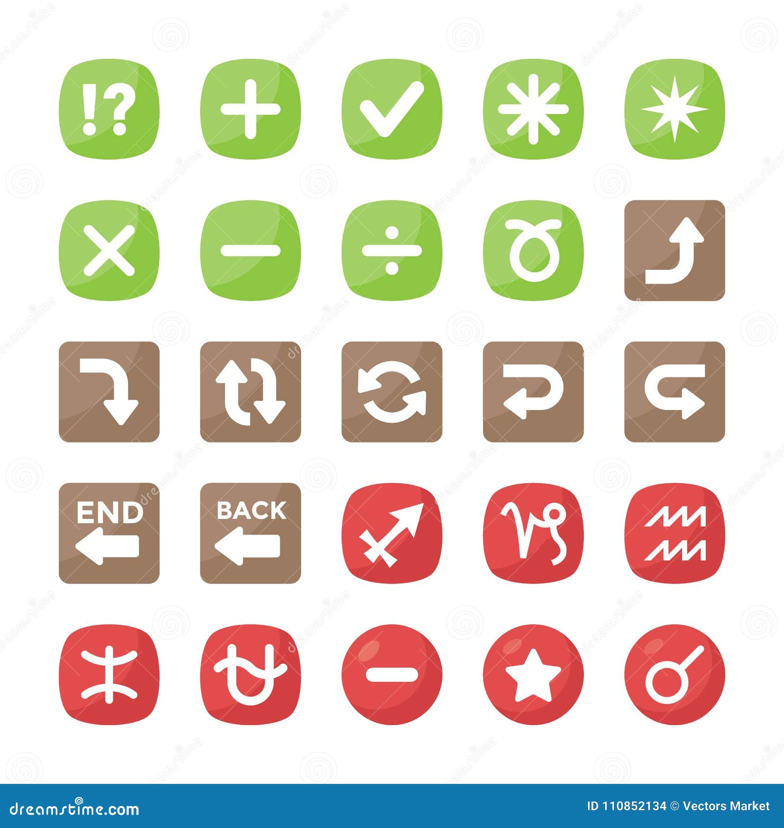 Collection Plate D'icônes De Symboles Illustration Stock - Illustration ...