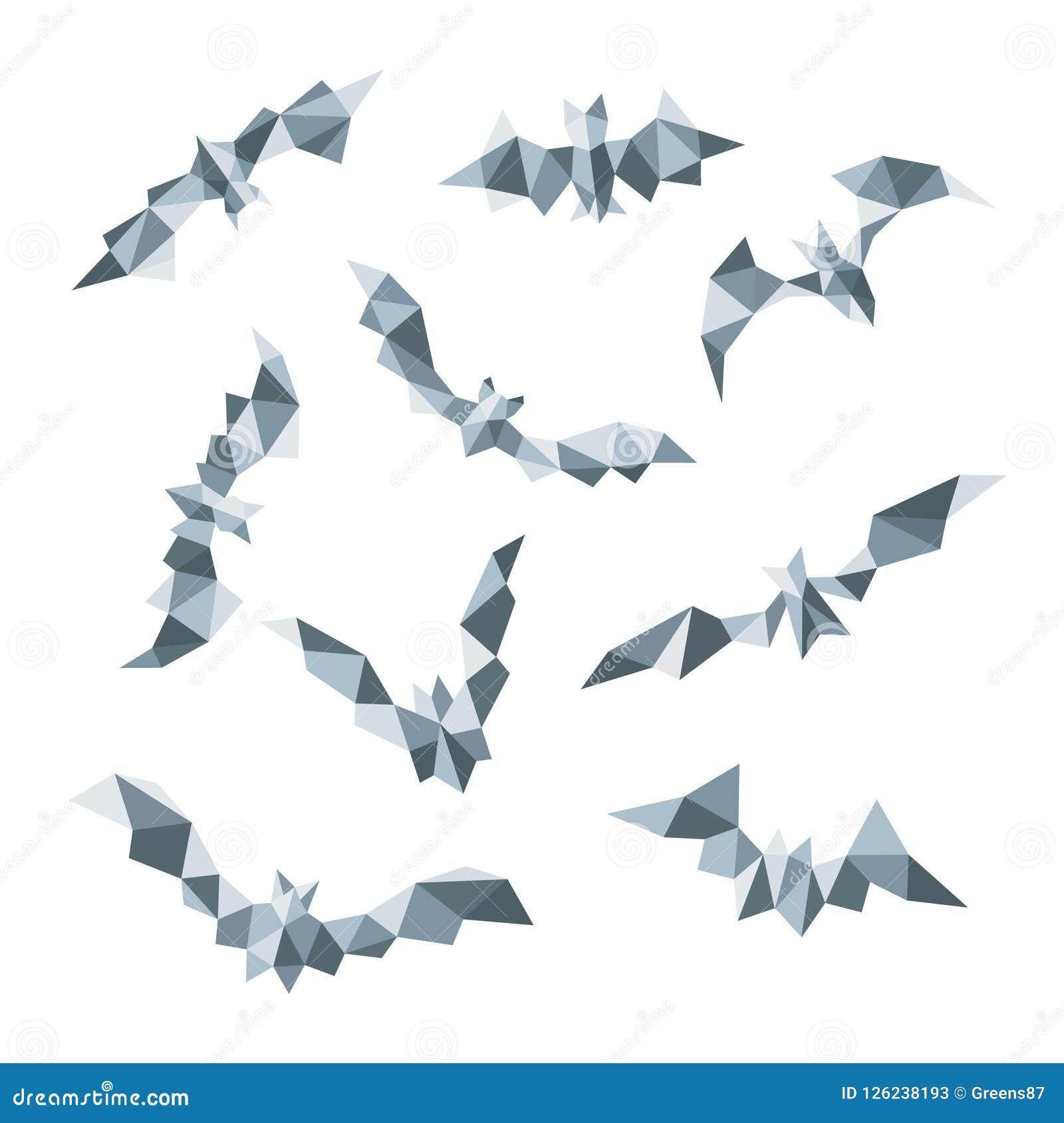 Collection of Polygonal Bats Geometric Vector Stock Vector ...