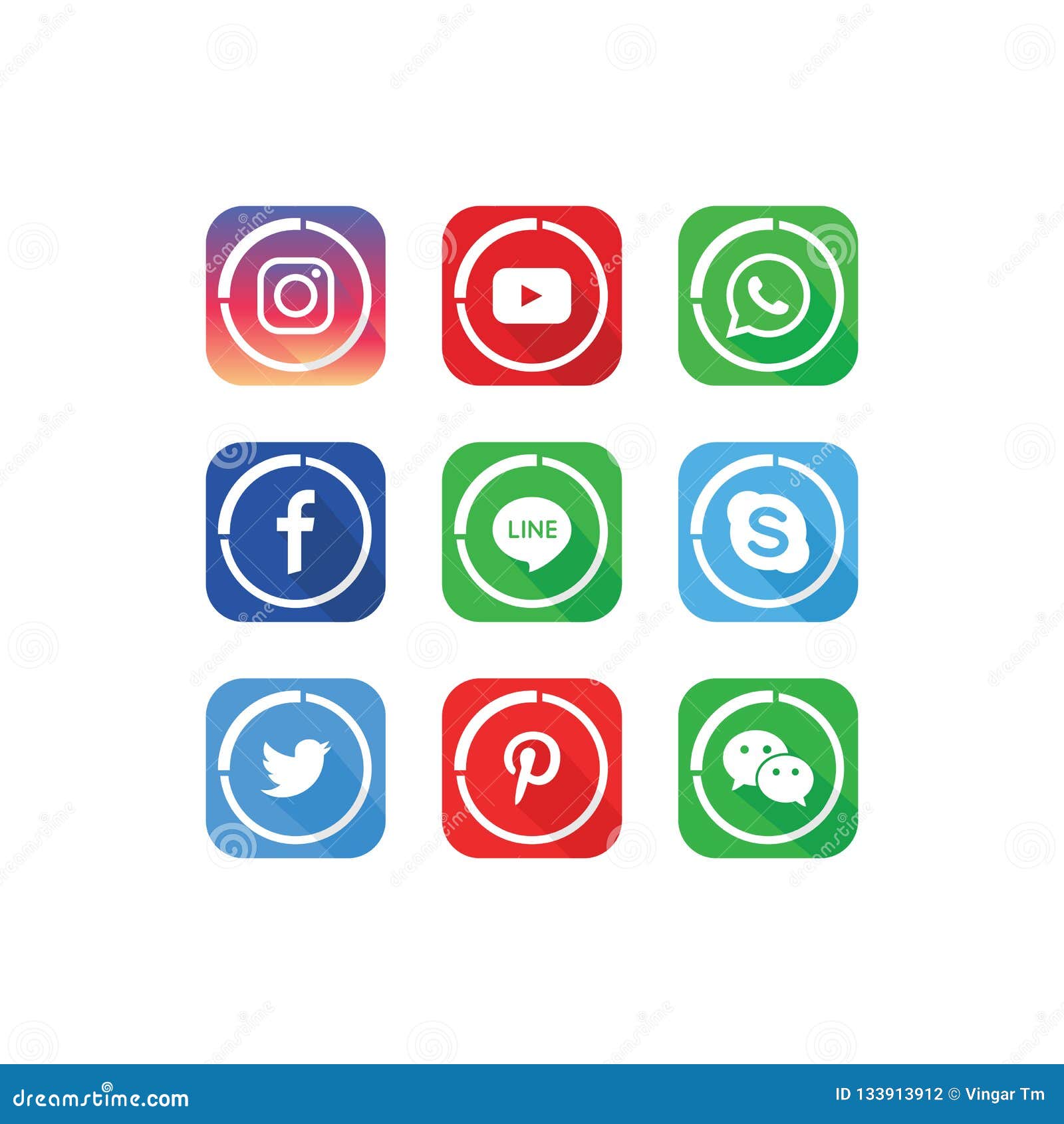 A Collection of Popular Social Media Icons Vector Template Editorial ... A Collection of Popular Social Media Icons Vector Template Editorial ...