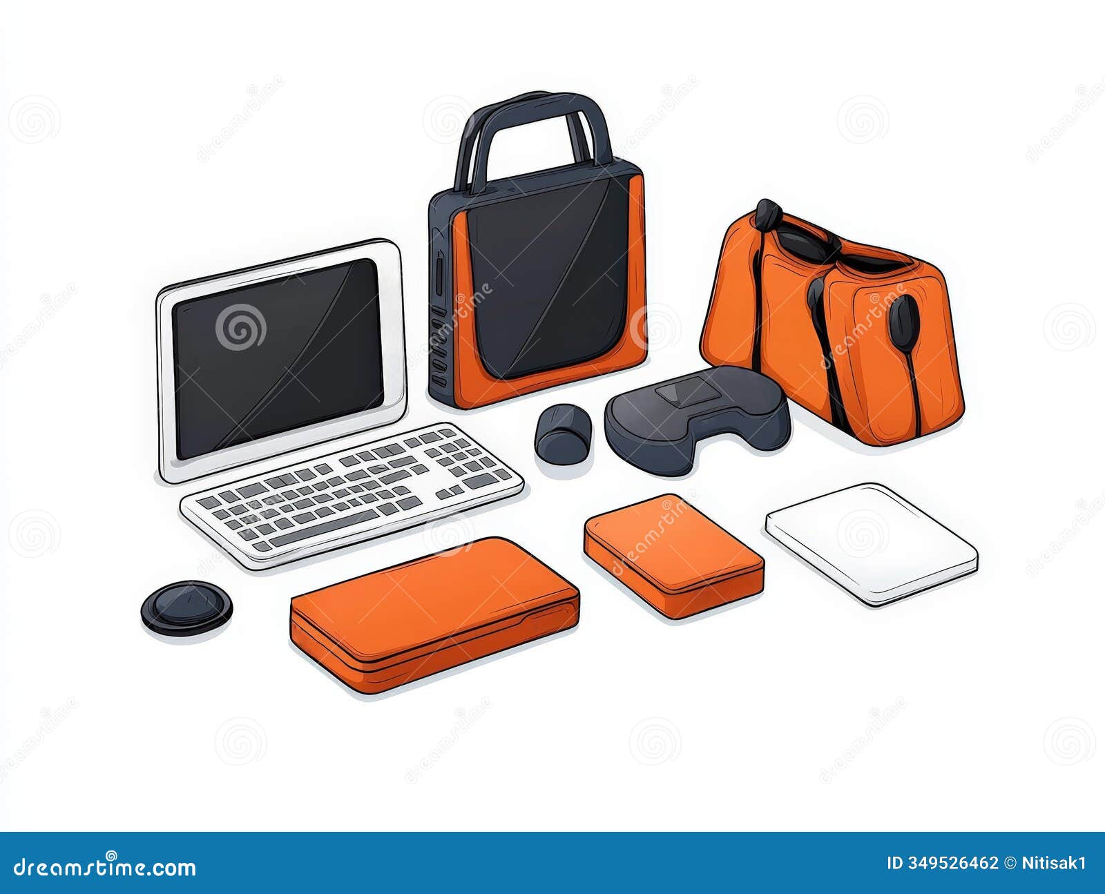 Collection of Portable Electronic Devices Stock Illustration ...