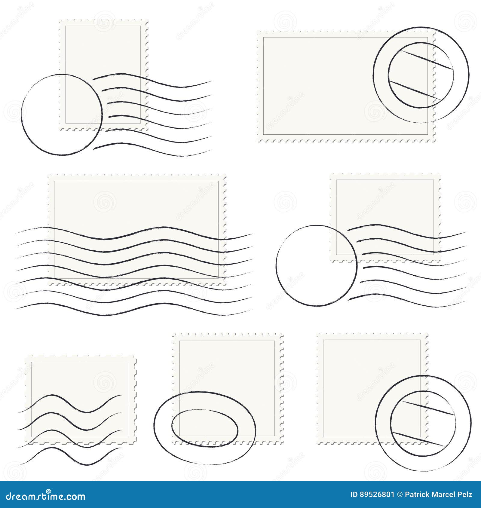 Collection of Post Marks and Stamps Stock Vector - Illustration of ...