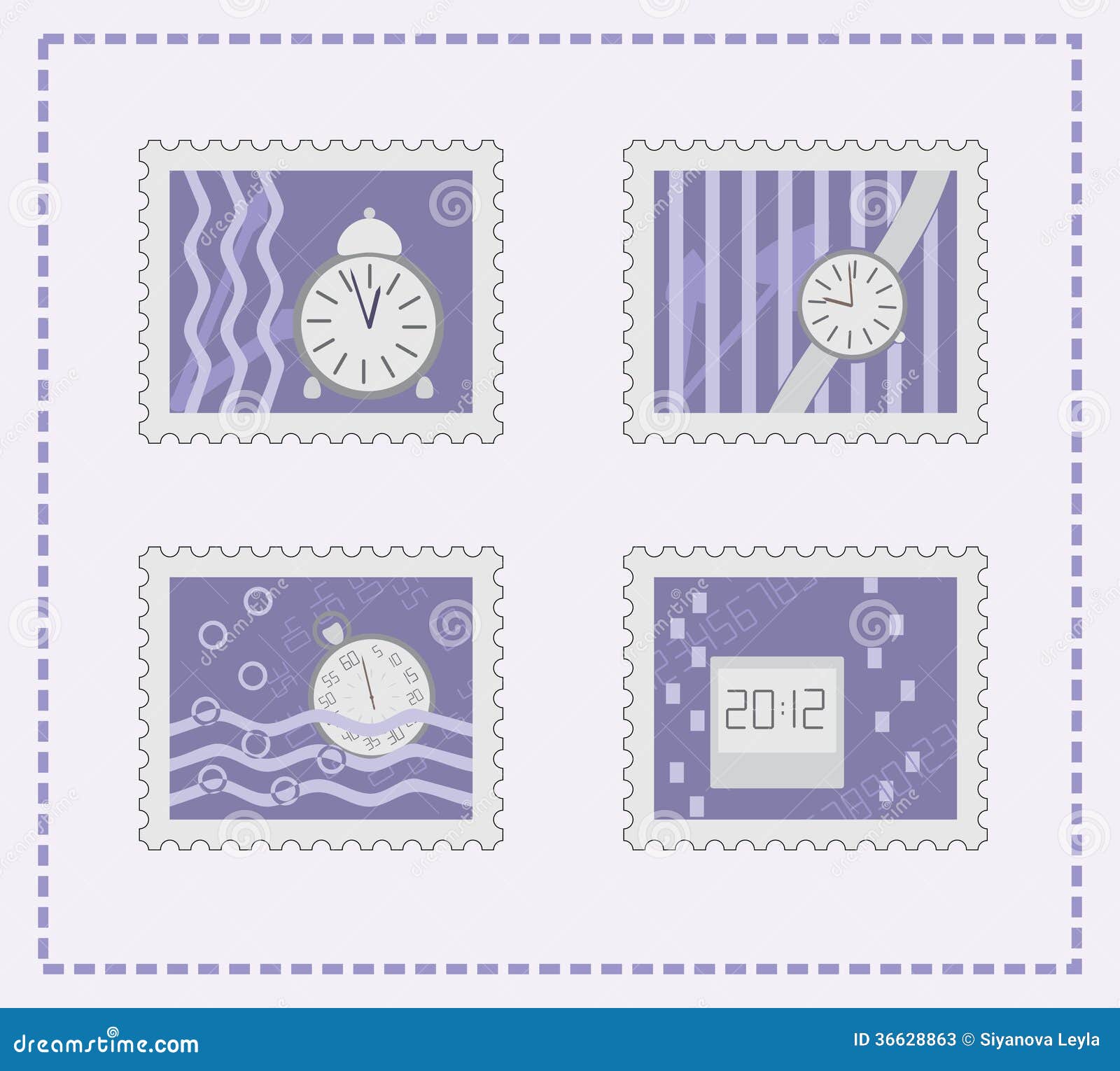 Collection of Postage Stamps Stock Vector - Illustration of card ...