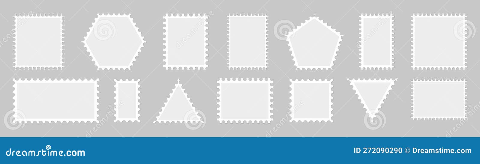 Collection of Postage Stamps Template, Blank Stock Vector ...