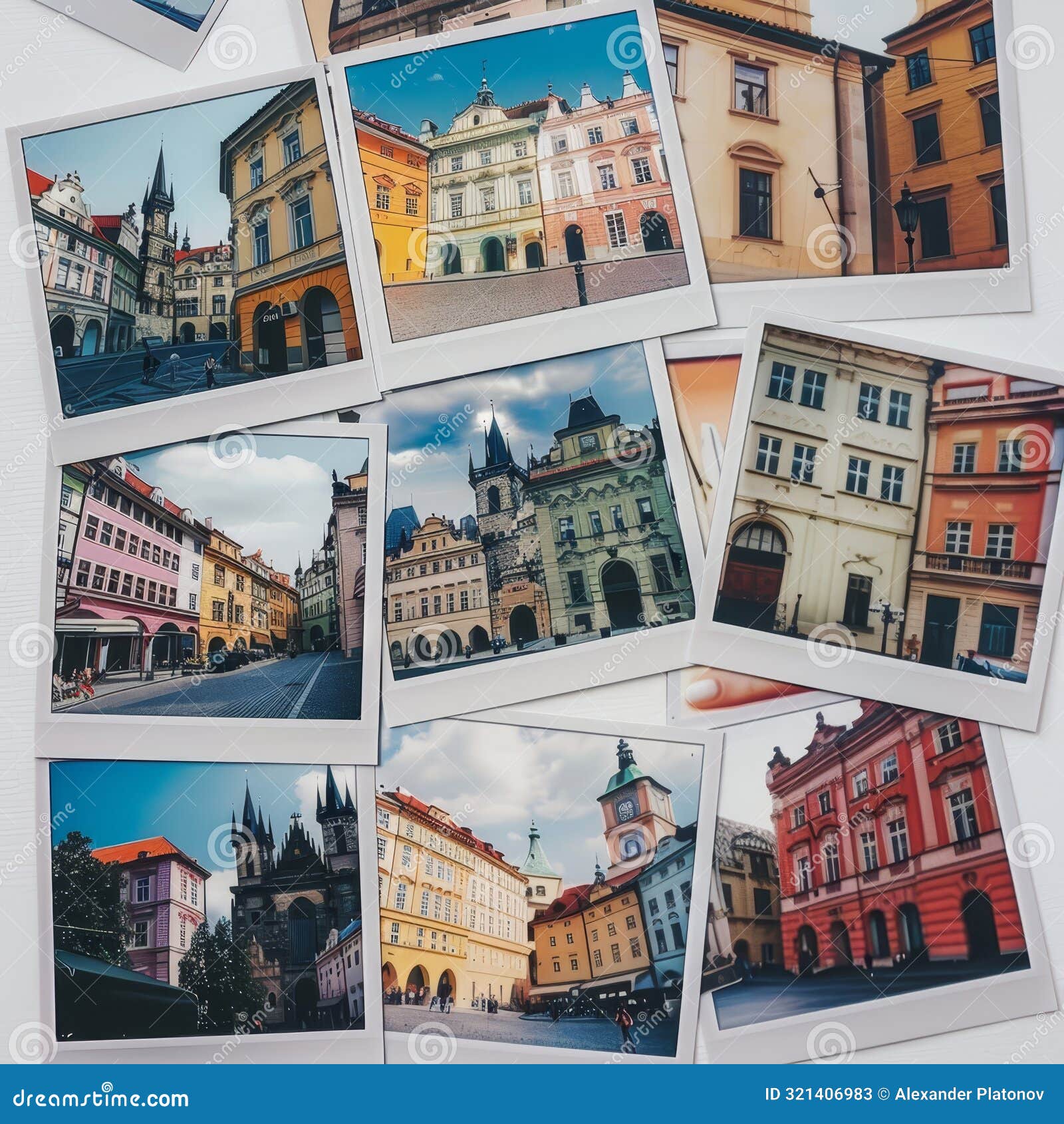 A Collection of Postcards Featuring Various Cities and Buildings Stock ...