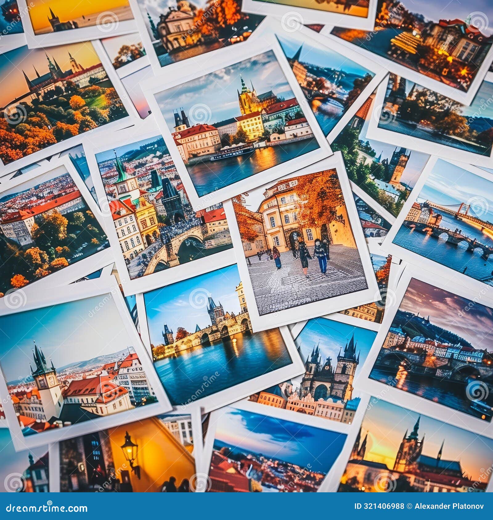 A Collection of Postcards Featuring Various Cities and Buildings Stock ...