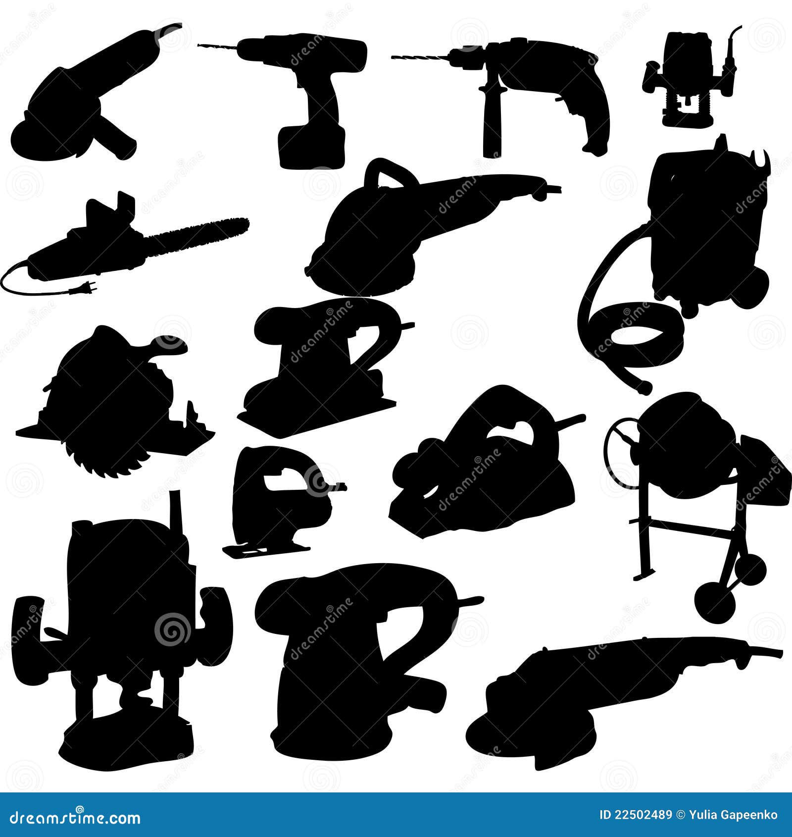 Collection of power tool stock vector. Illustration of grind - 22502489