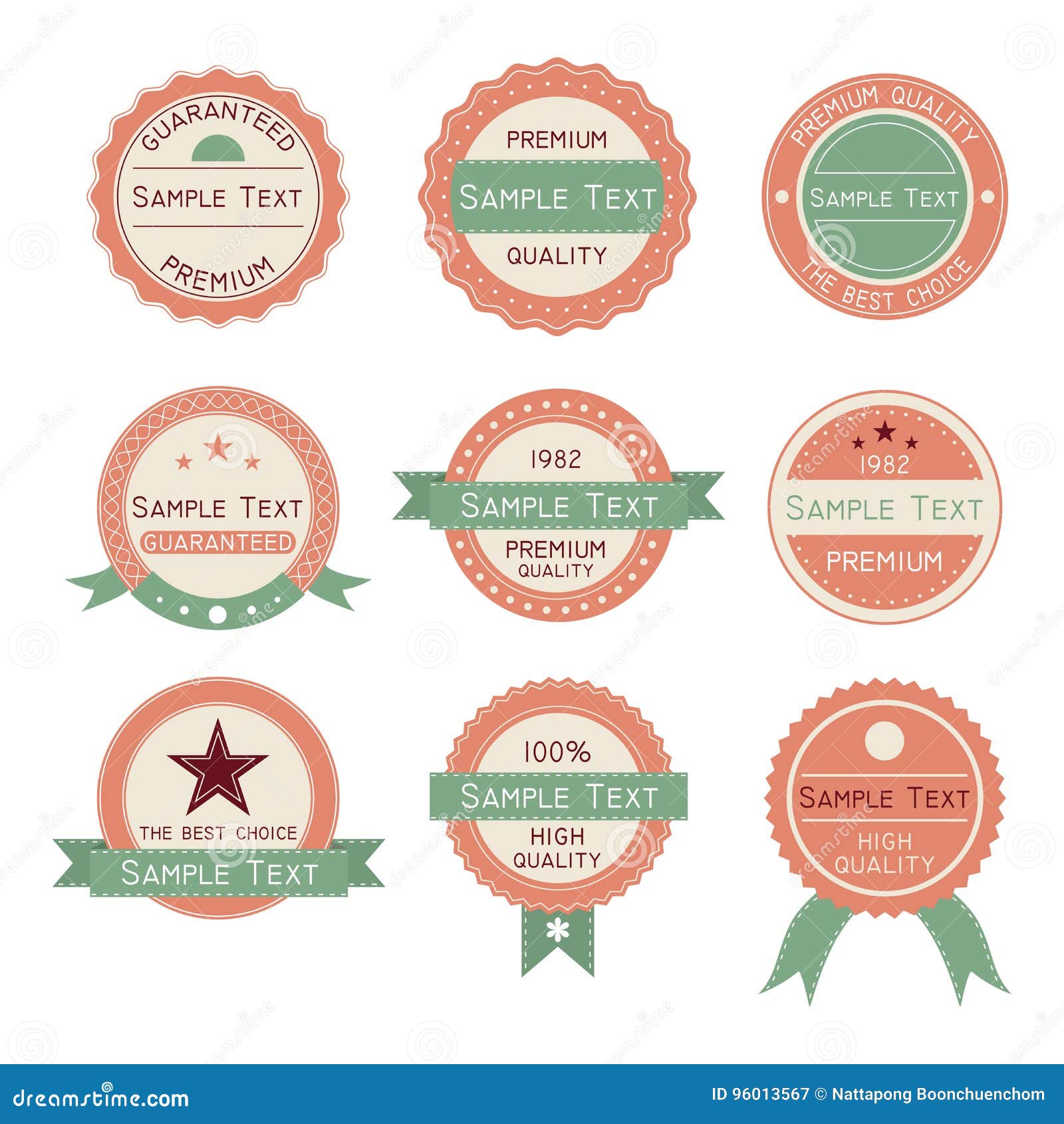 Collection of Premium Quality and Guarantee Labels Stock Vector ...