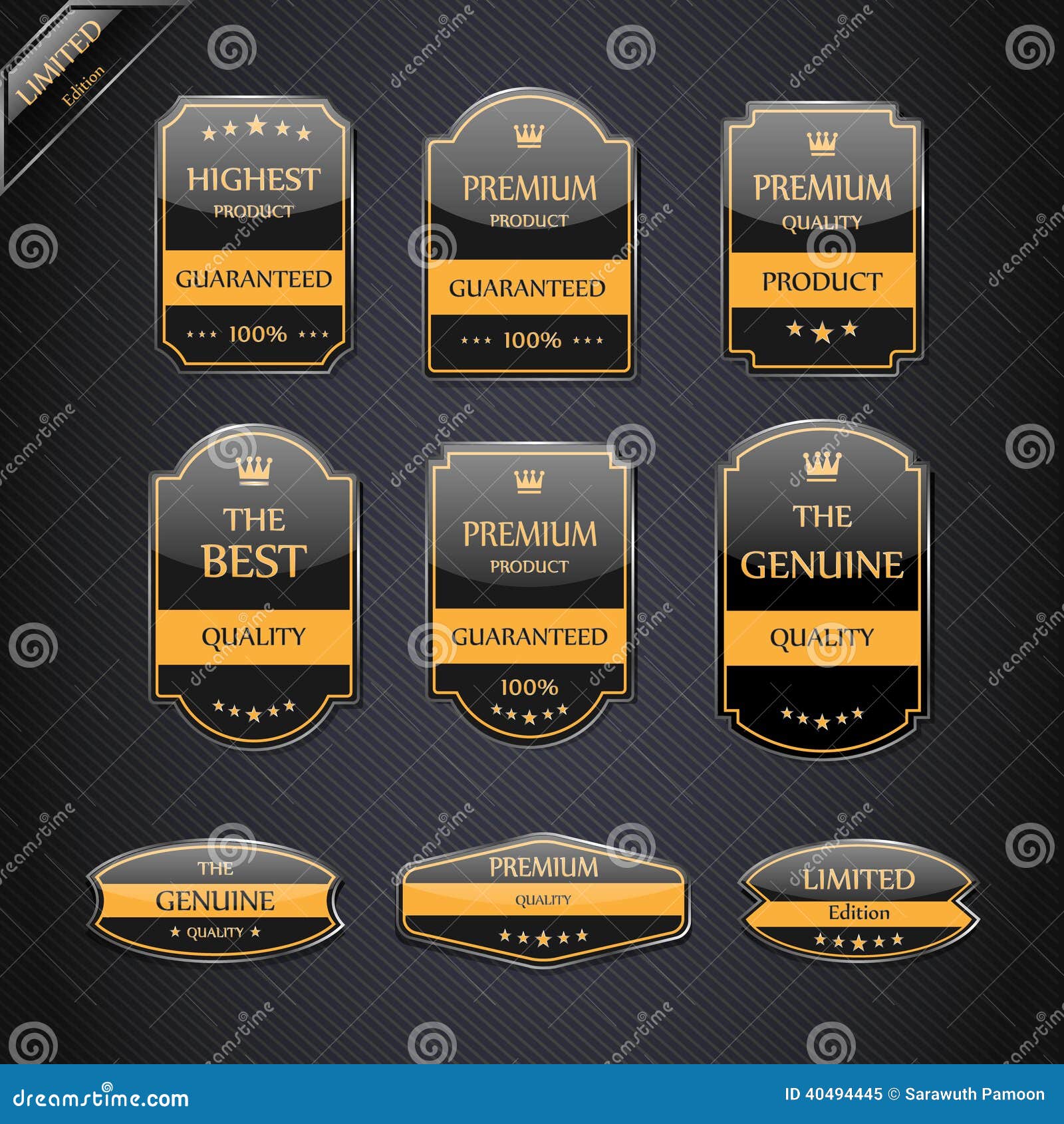 Collection Of Premium Quality Labels. Stock Vector - Illustration of ...
