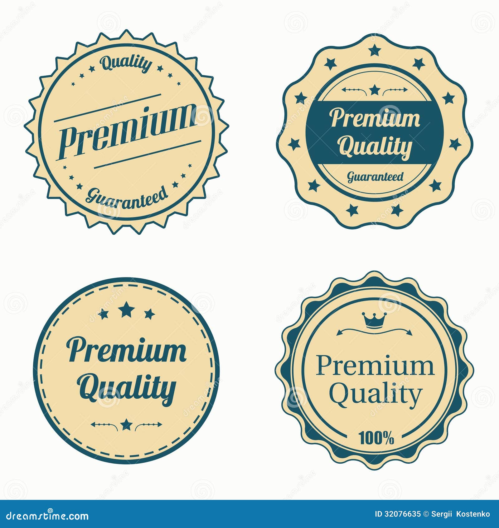 Collection of Premium Quality Vintage Labels in Color Stock Vector ...