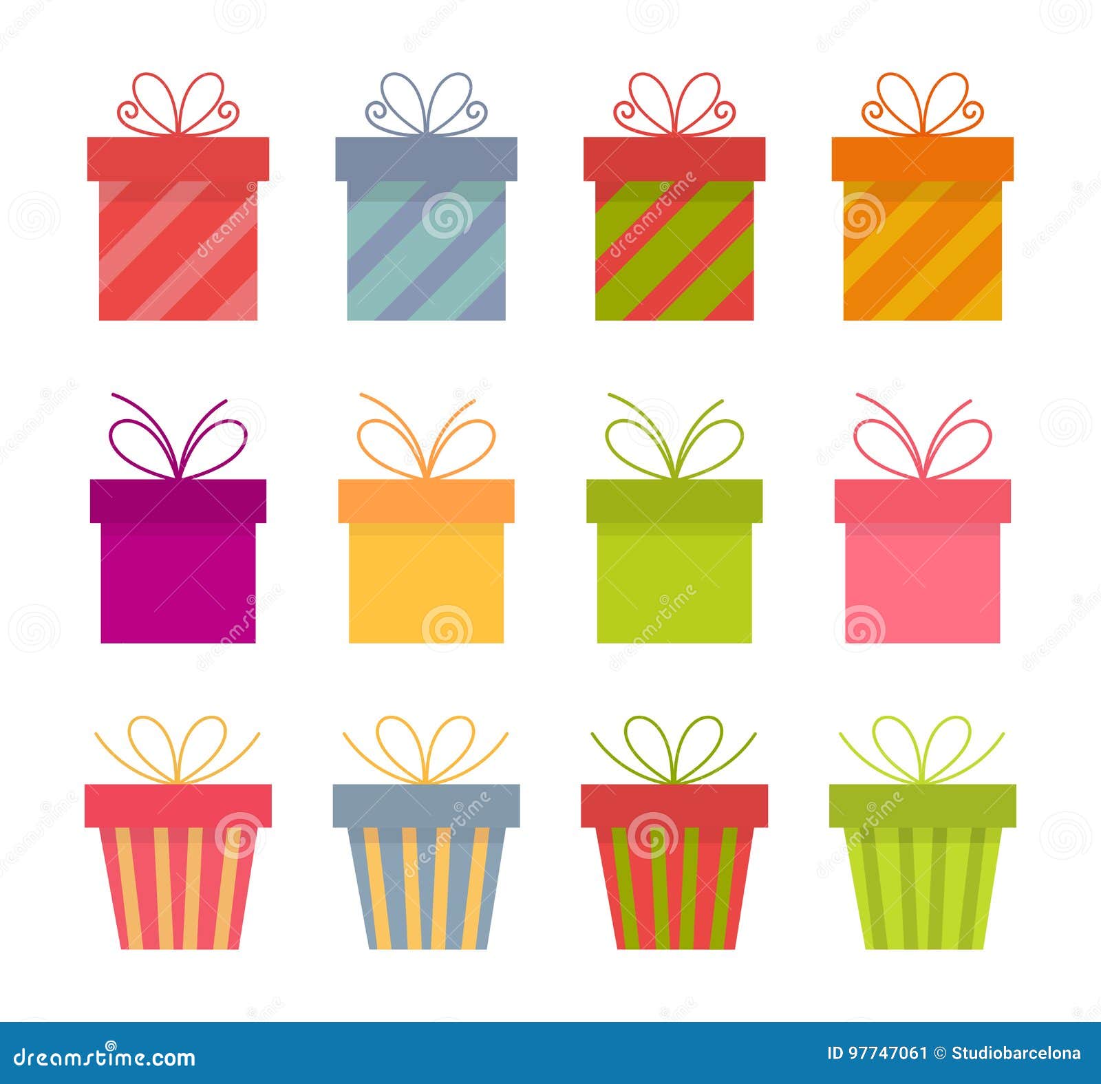 Collection of presents stock vector. Illustration of flat - 97747061
