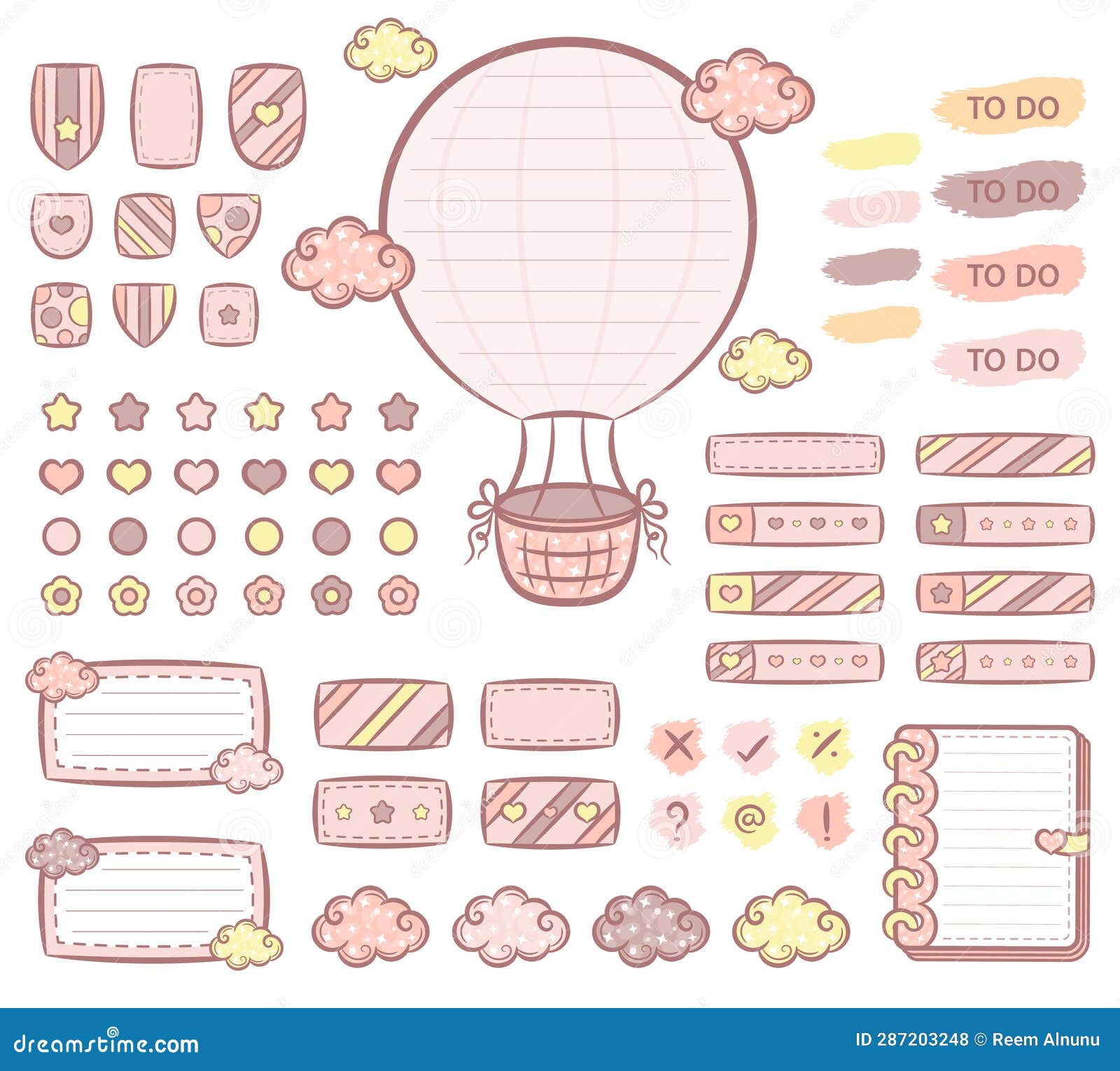 Collection of Printable Frame Notes with Stickers Planners and Notes ...