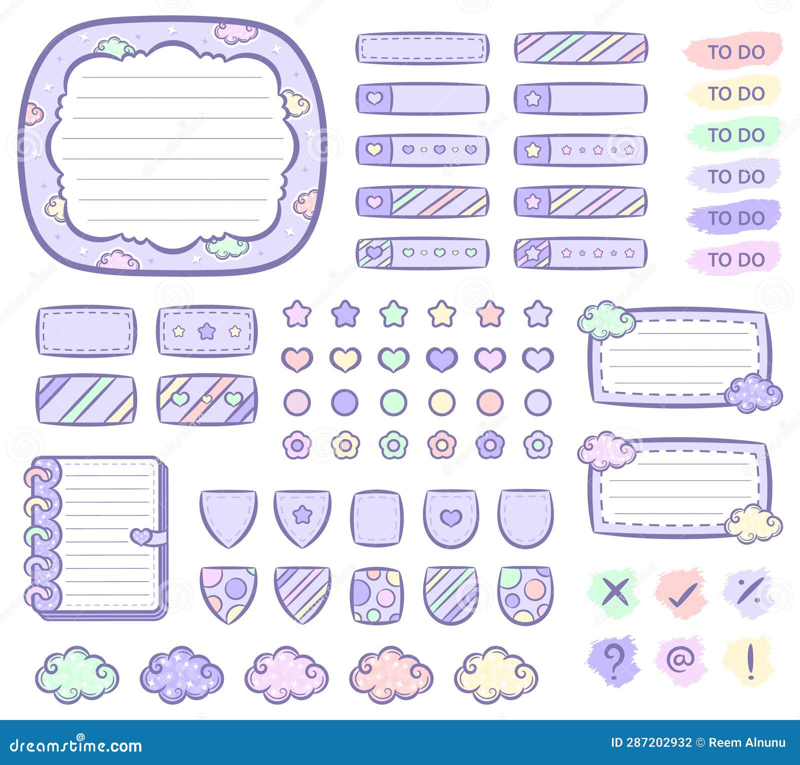 Collection of Printable Frame Notes with Stickers Planners and Notes ...