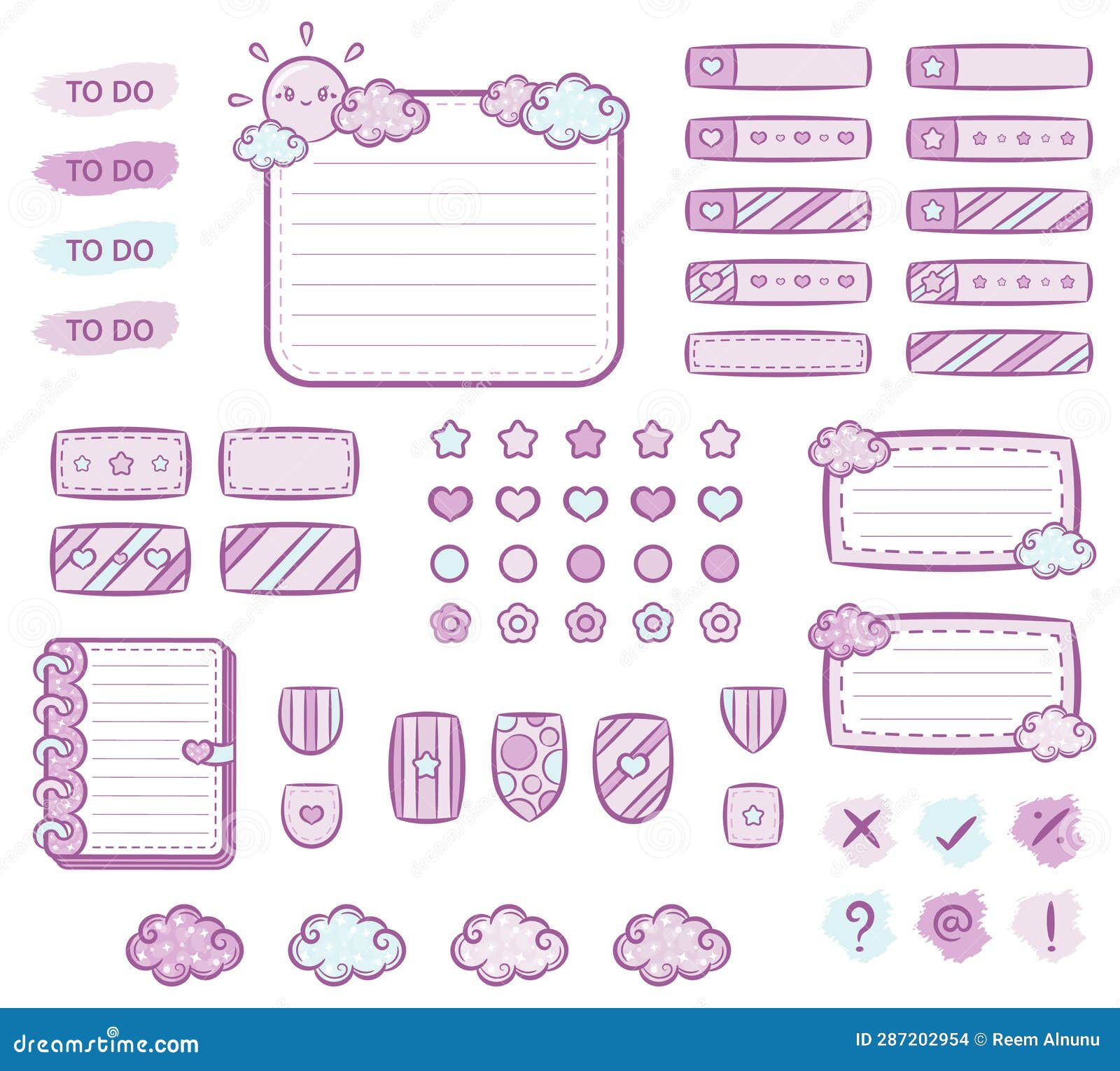 Collection of Printable Frame Notes with Stickers Planners and Notes ...