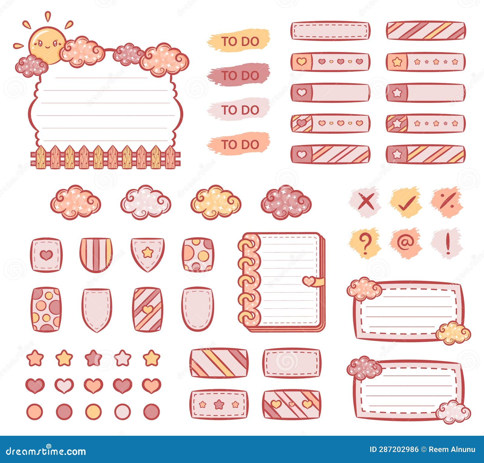 Collection of Printable Frame Notes with Stickers Planners and Notes ...