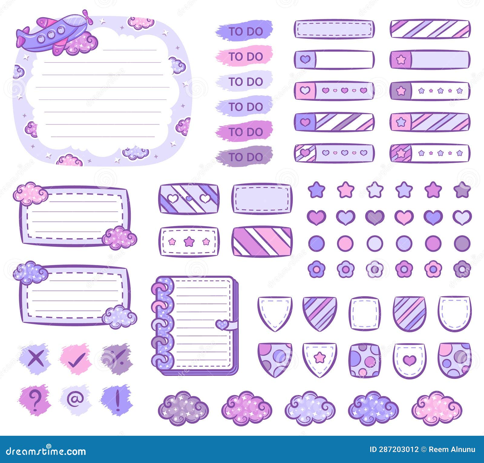 Collection of Printable Frame Notes with Stickers Planners and Notes ...