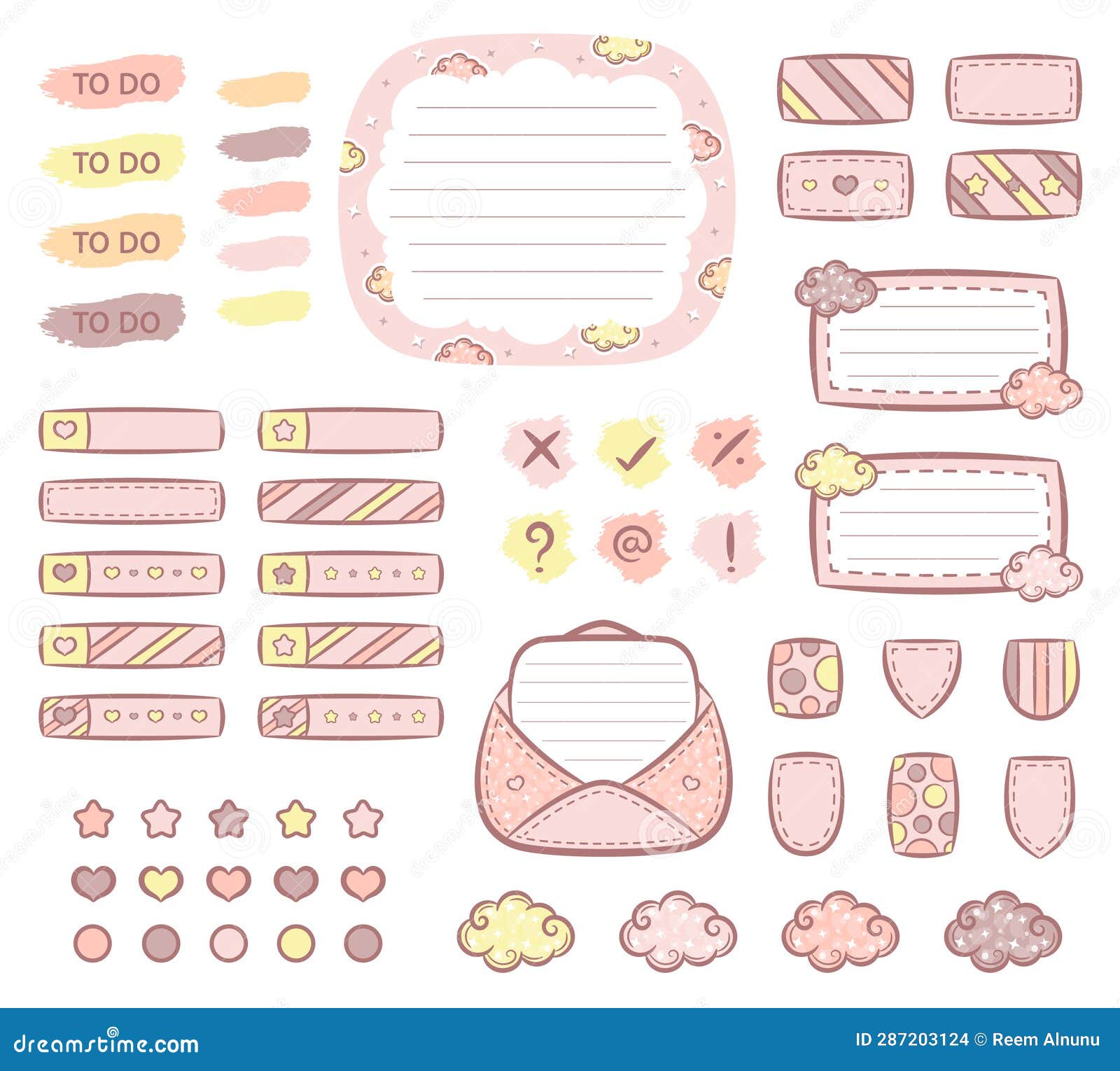 Collection of Printable Frame Notes with Stickers Planners and Notes ...