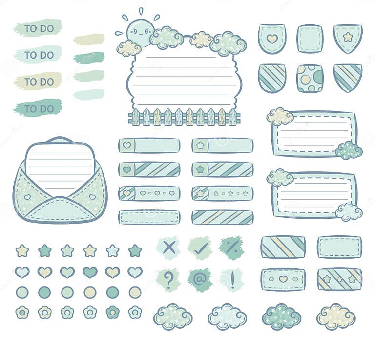 Collection of Printable Frame Notes with Stickers Planners and Notes ...