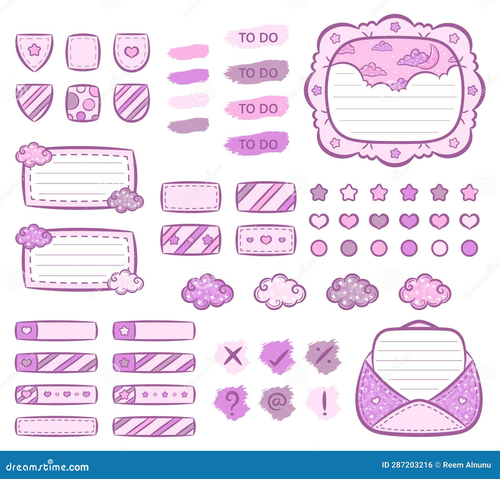 Collection of Printable Frame Notes with Stickers Planners and Notes ...